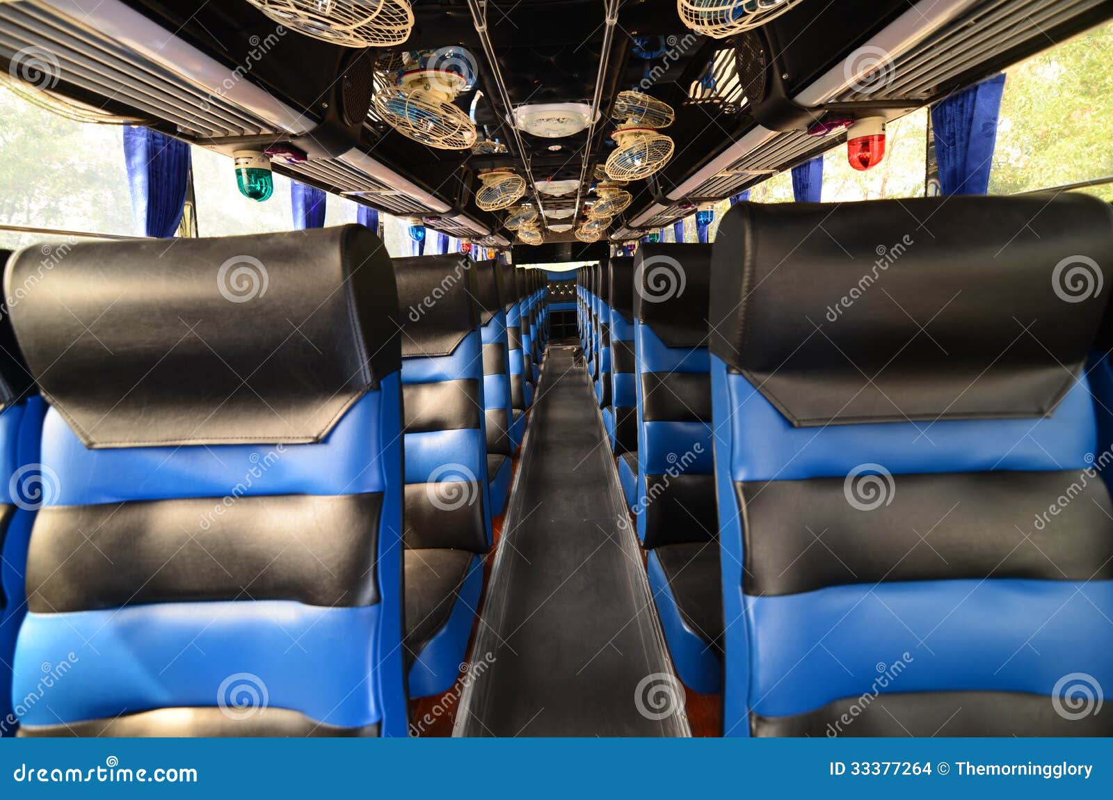 Bus seats, Interior blue stock photo. Image of siting - 33377264