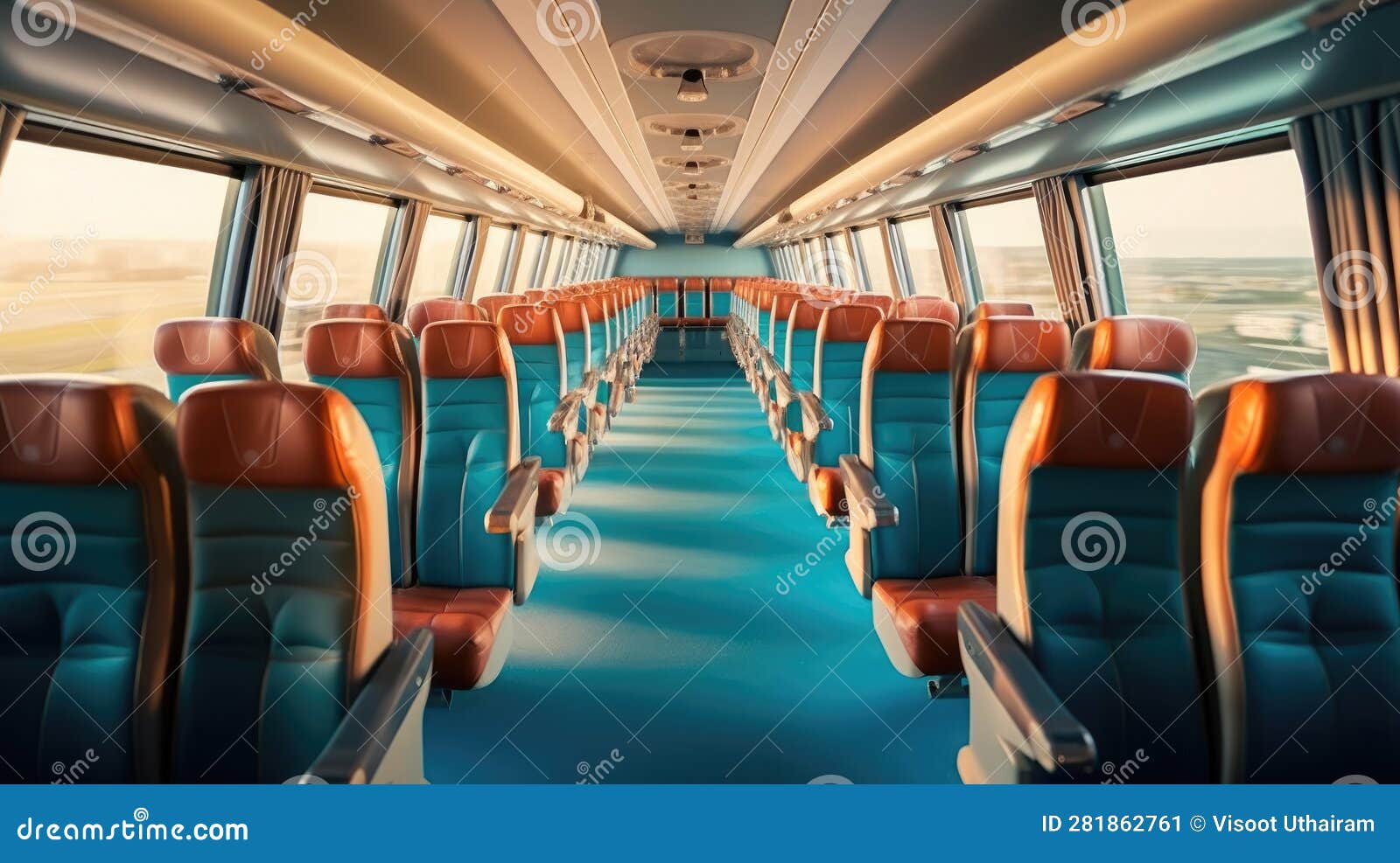 Bus Seats, Leather Seats in the Bus that are Clean and Modern Inside ...