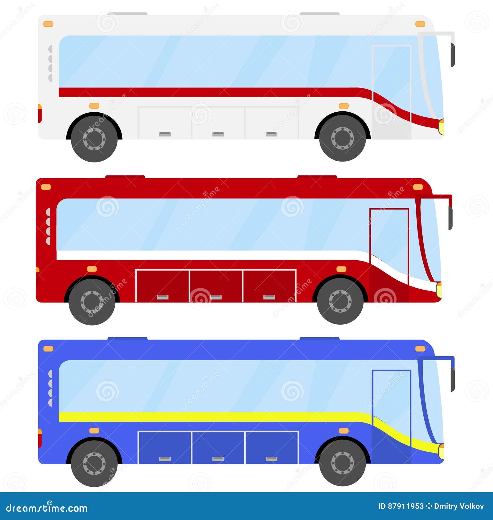 Bus set stock illustration. Illustration of ride, shuttle - 87911953