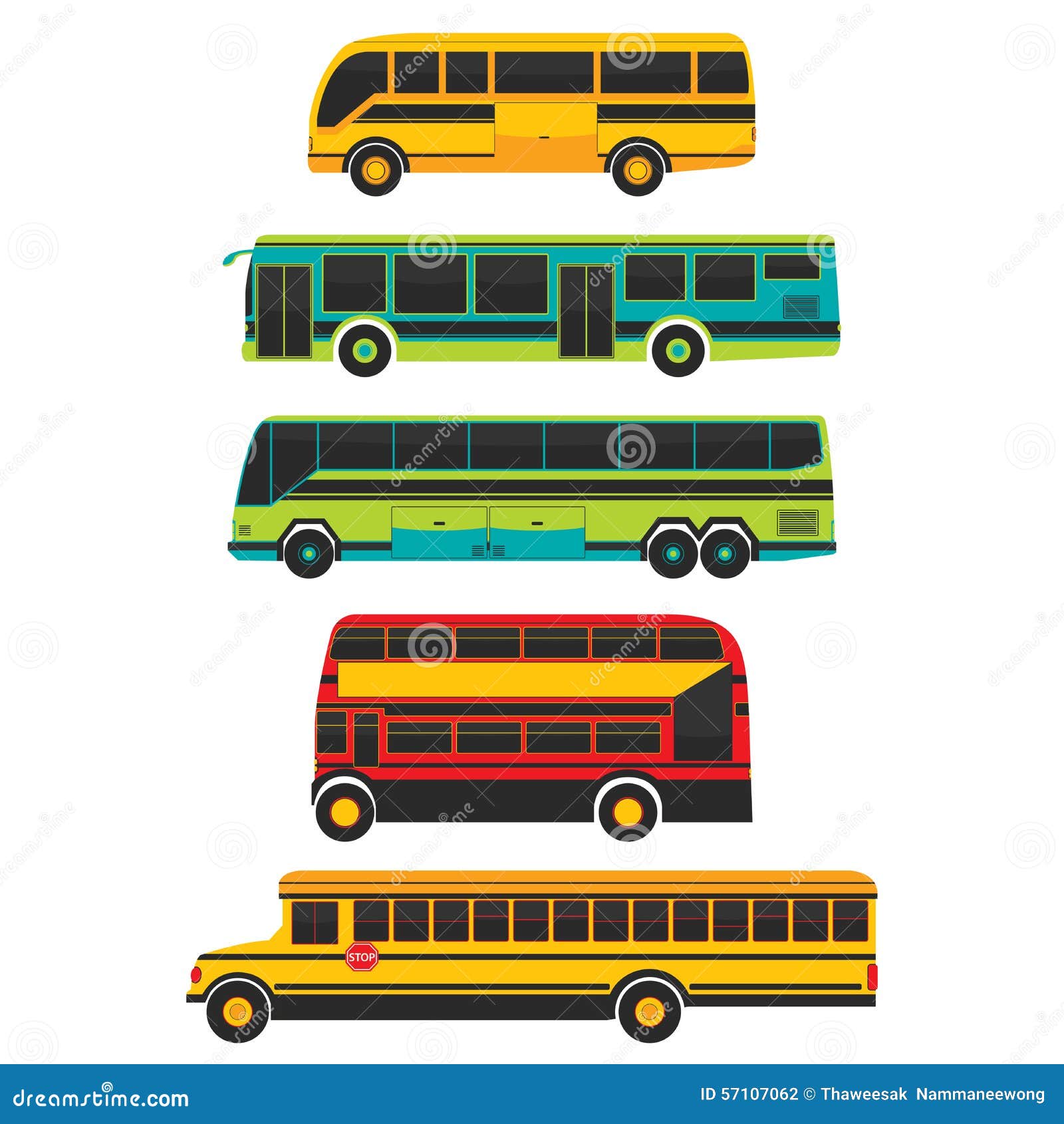 Bus Side and Transportation Vector Stock Vector - Illustration of ...