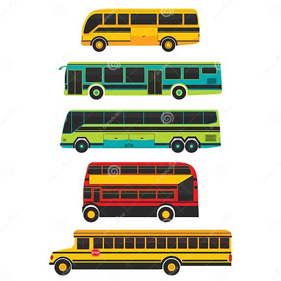 Bus Side and Transportation Vector Stock Vector - Illustration of ...