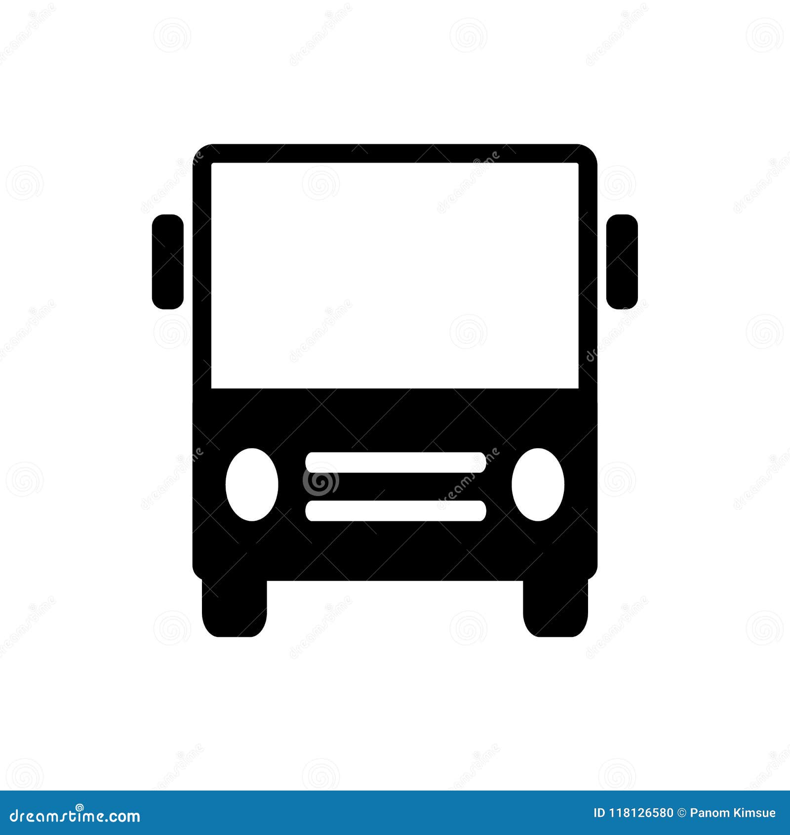 Bus Sign Flat Vector Icon. Public Transport Symbol. Stock Vector ...