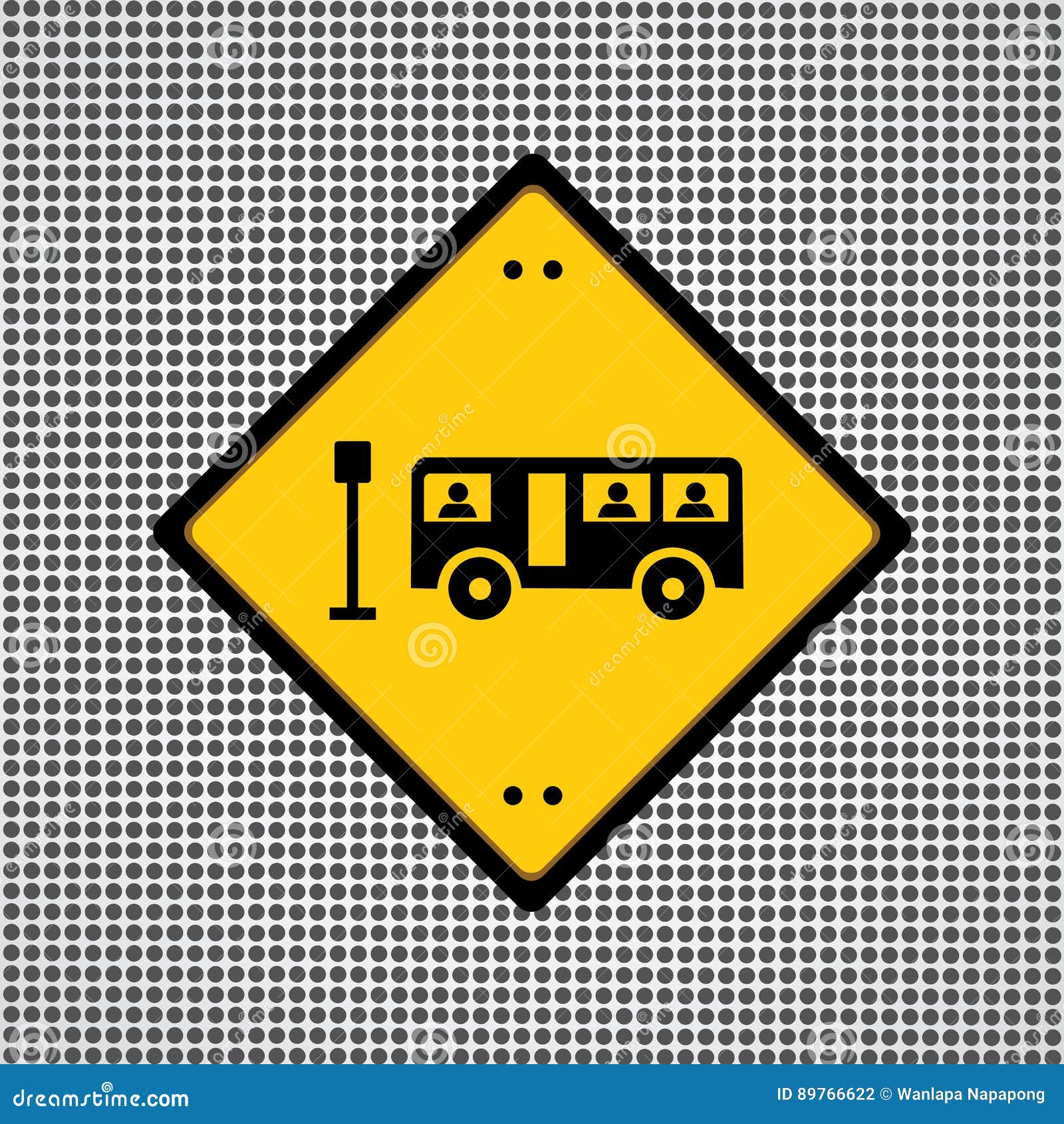 Bus sign stock vector. Illustration of city, passenger - 89766622