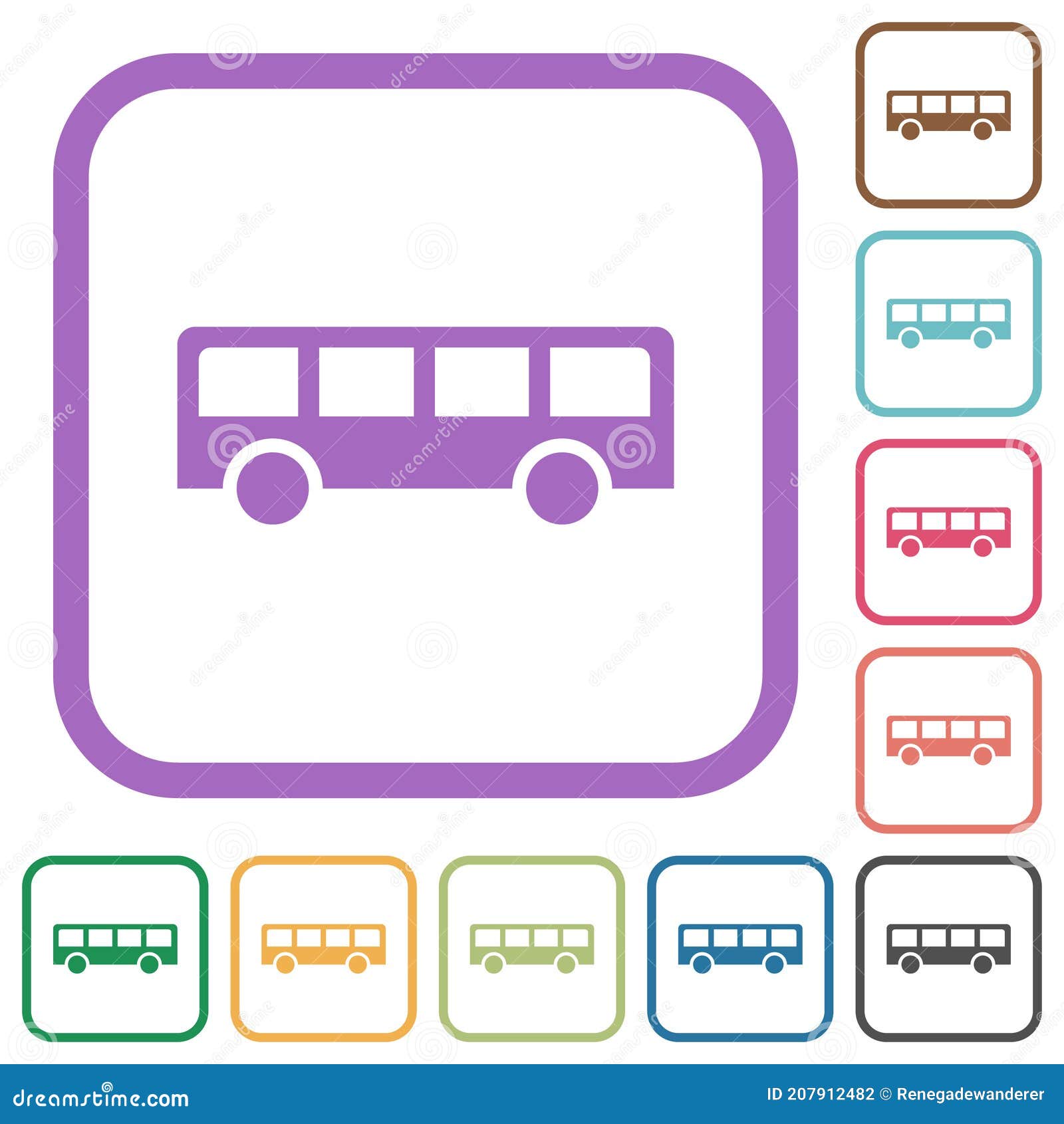 Bus simple icons stock vector. Illustration of outlines - 207912482