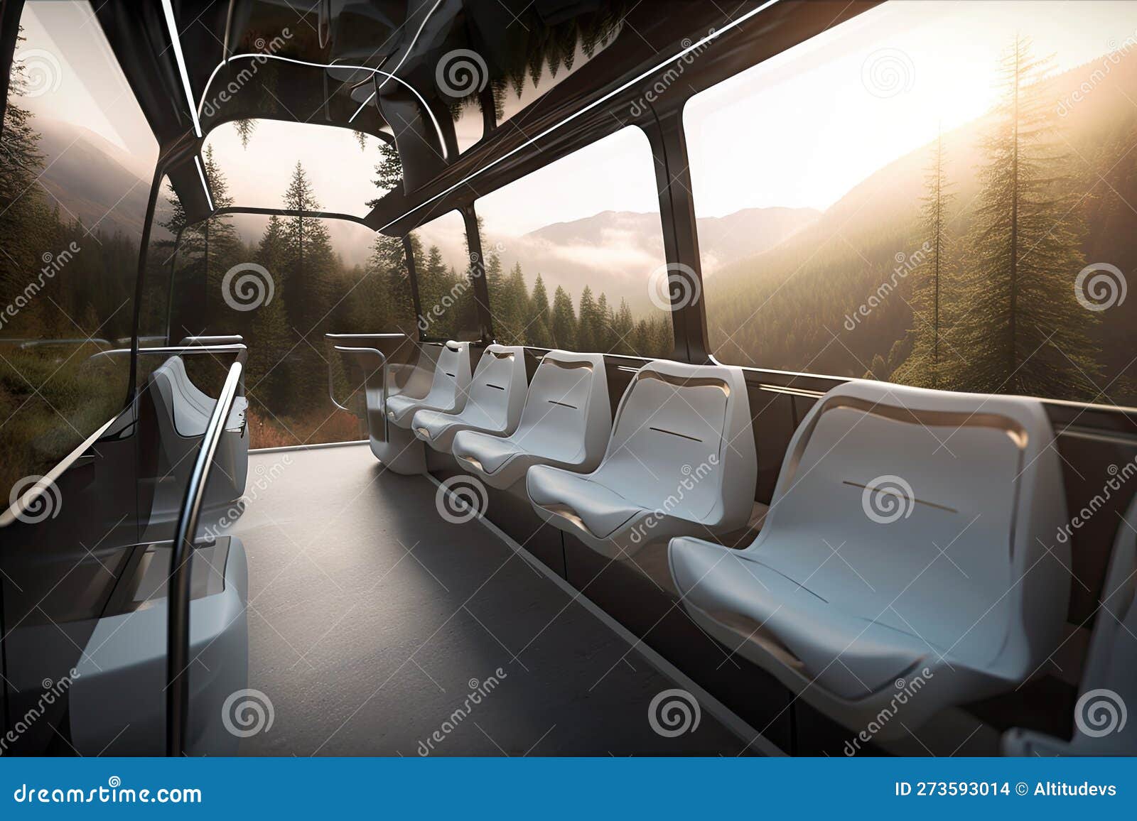 Bus with Sleek, Streamlined Design and Panoramic Windows for Passengers ...