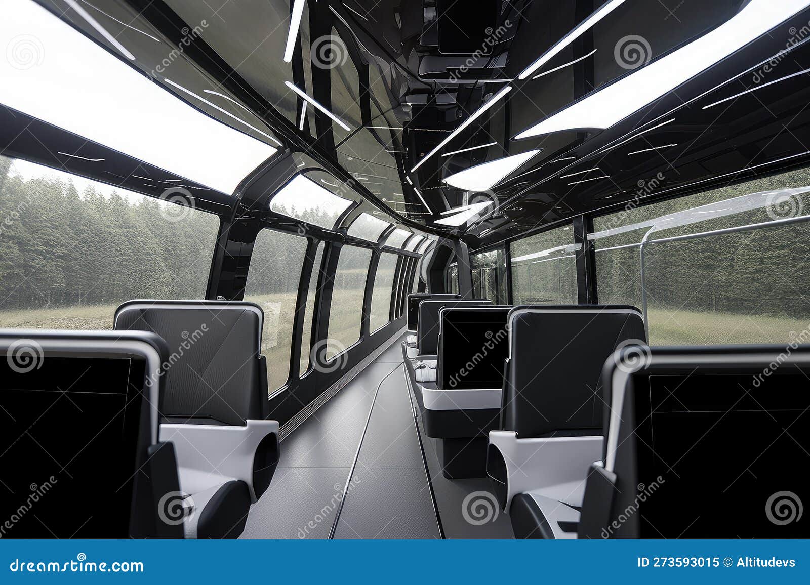 Bus with Sleek, Streamlined Design and Panoramic Windows for Passengers ...