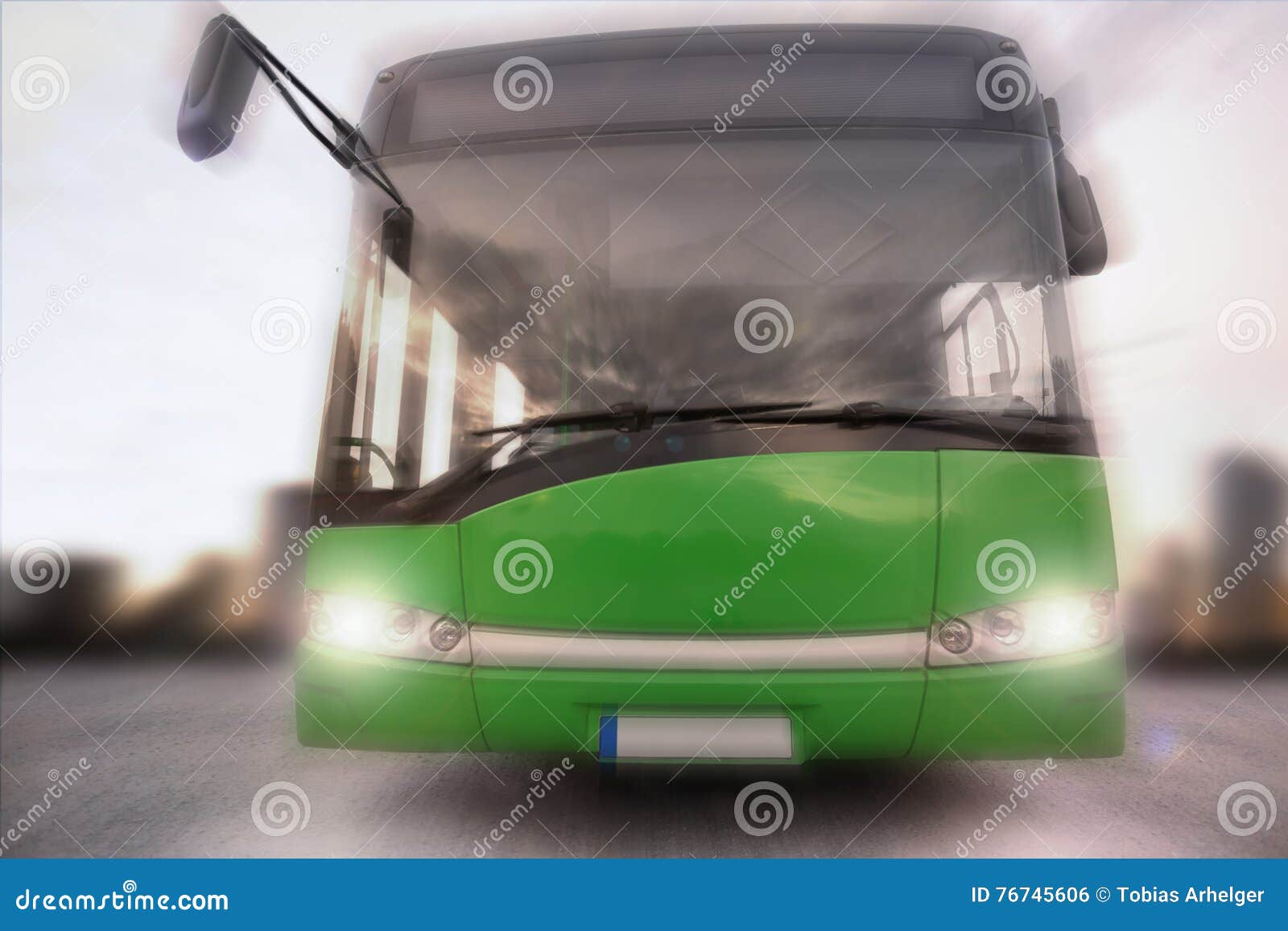 Bus speeding out of a city stock photo. Image of blurred - 76745606