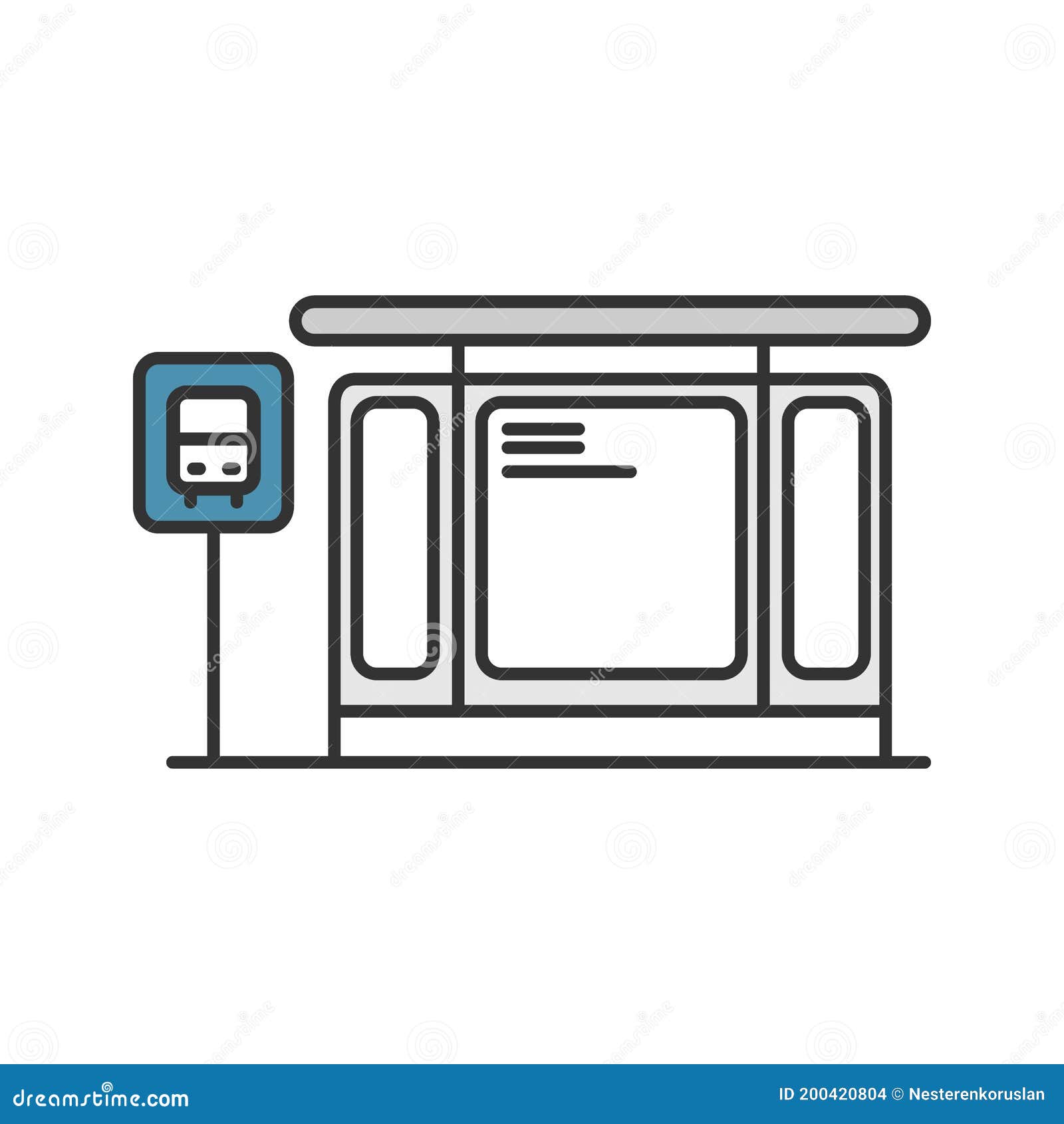 Bus station color icon stock vector. Illustration of sign - 200420804