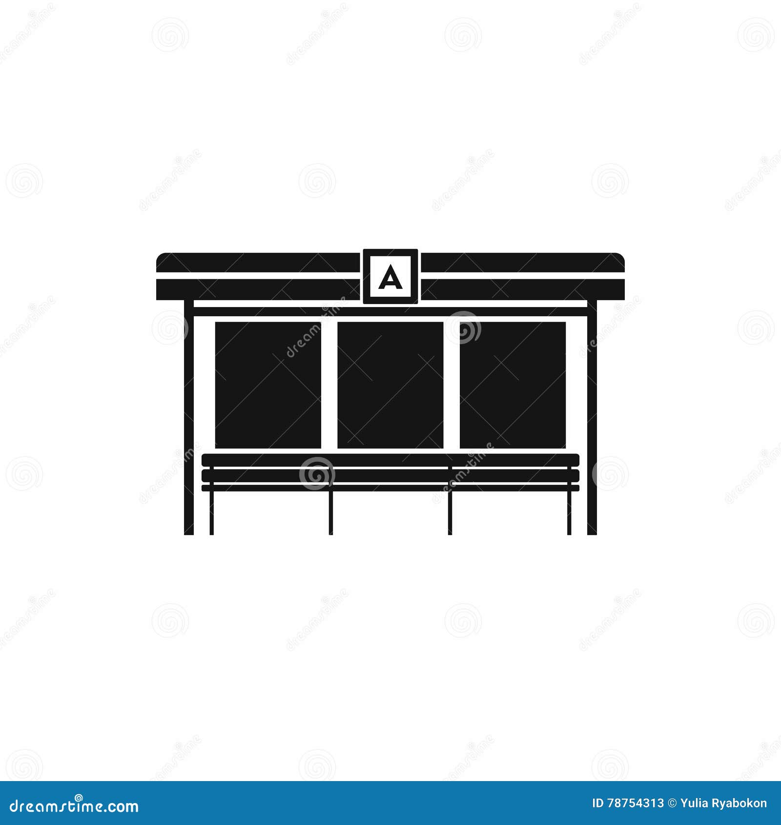 Bus Station Icon, Simple Style Stock Vector - Illustration of media ...