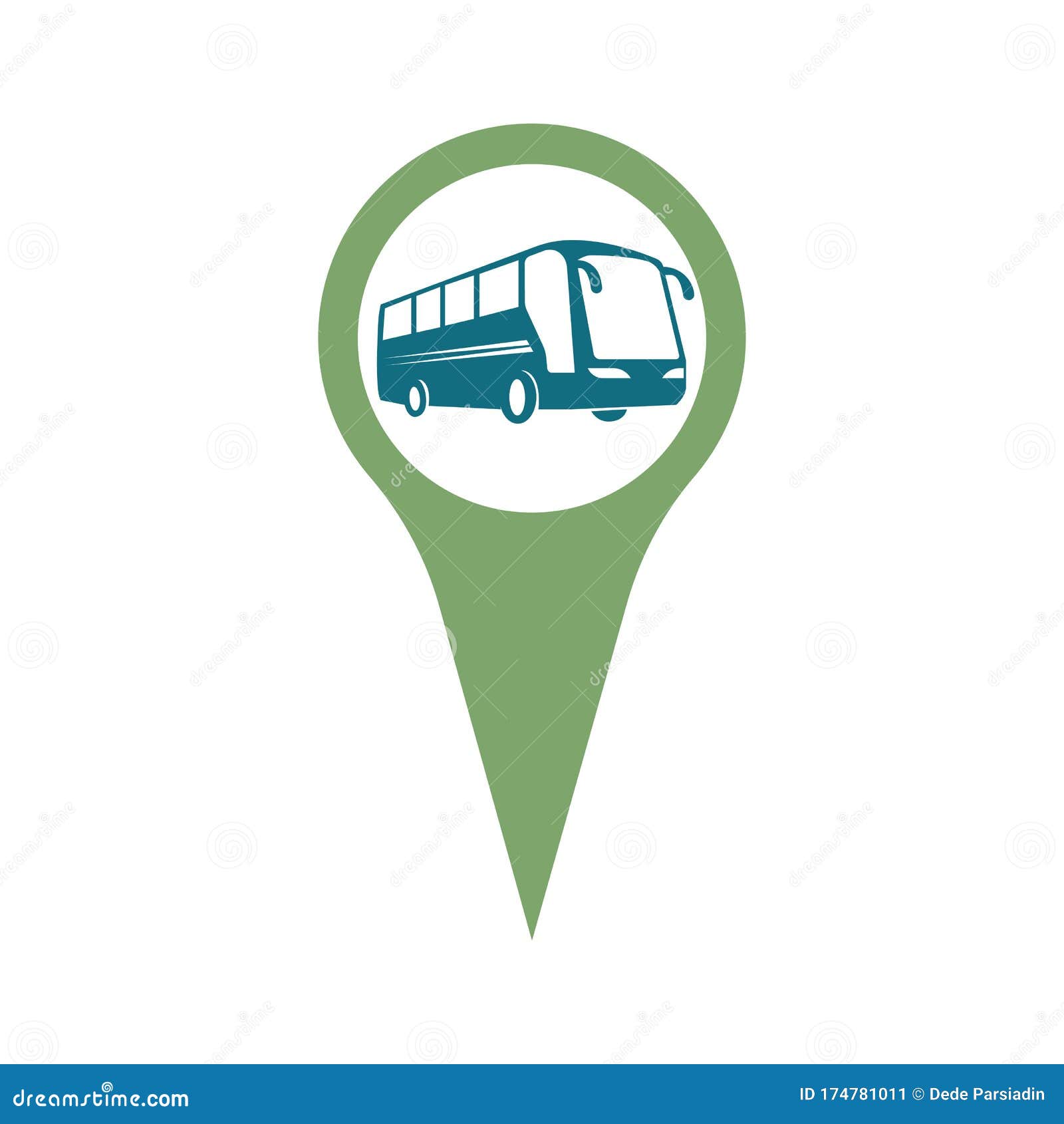 Bus Station Location Map Pointer Sign Stock Vector - Illustration of ...