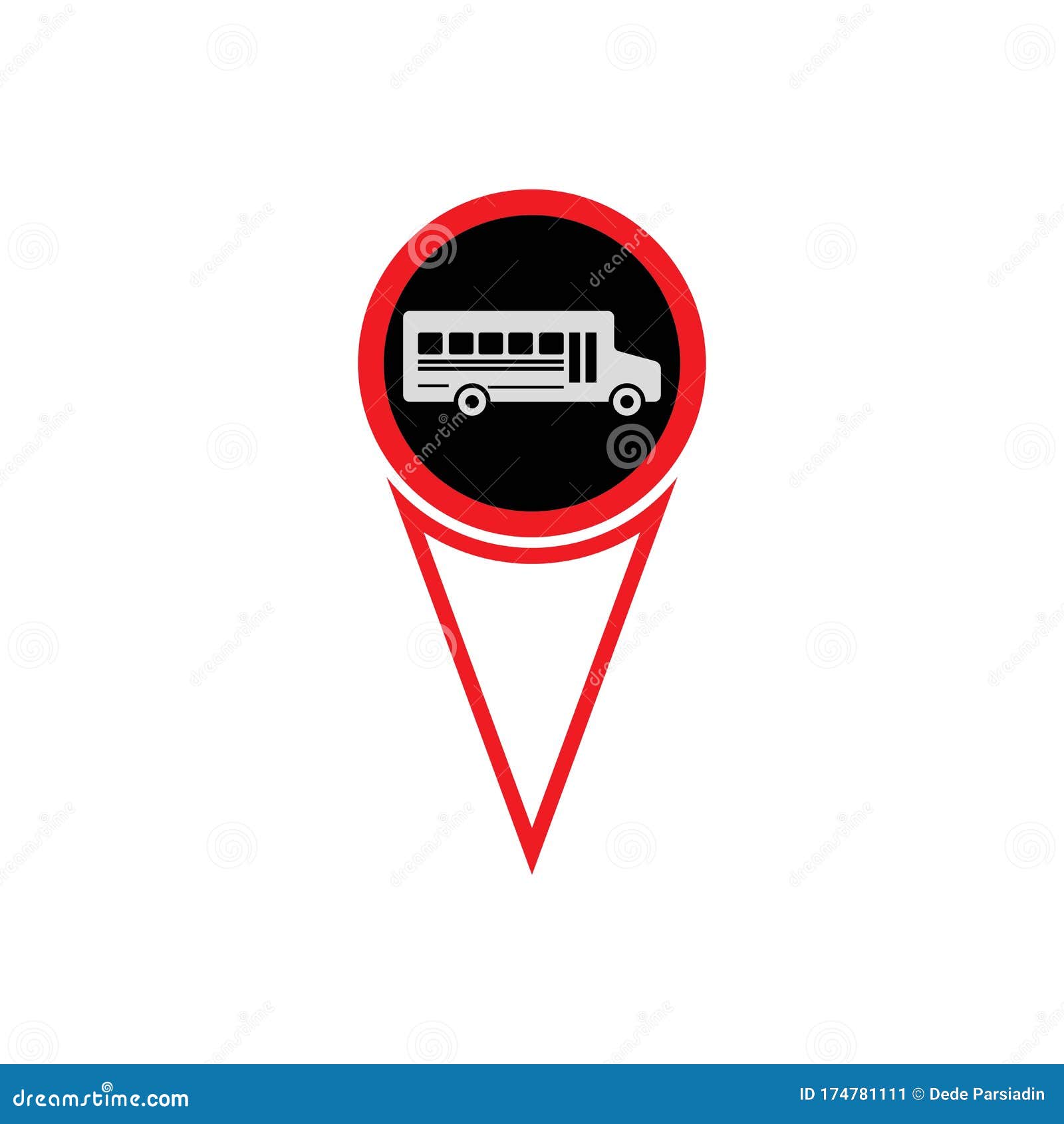 Bus Station Location Map Pointer Sign Stock Vector - Illustration of ...
