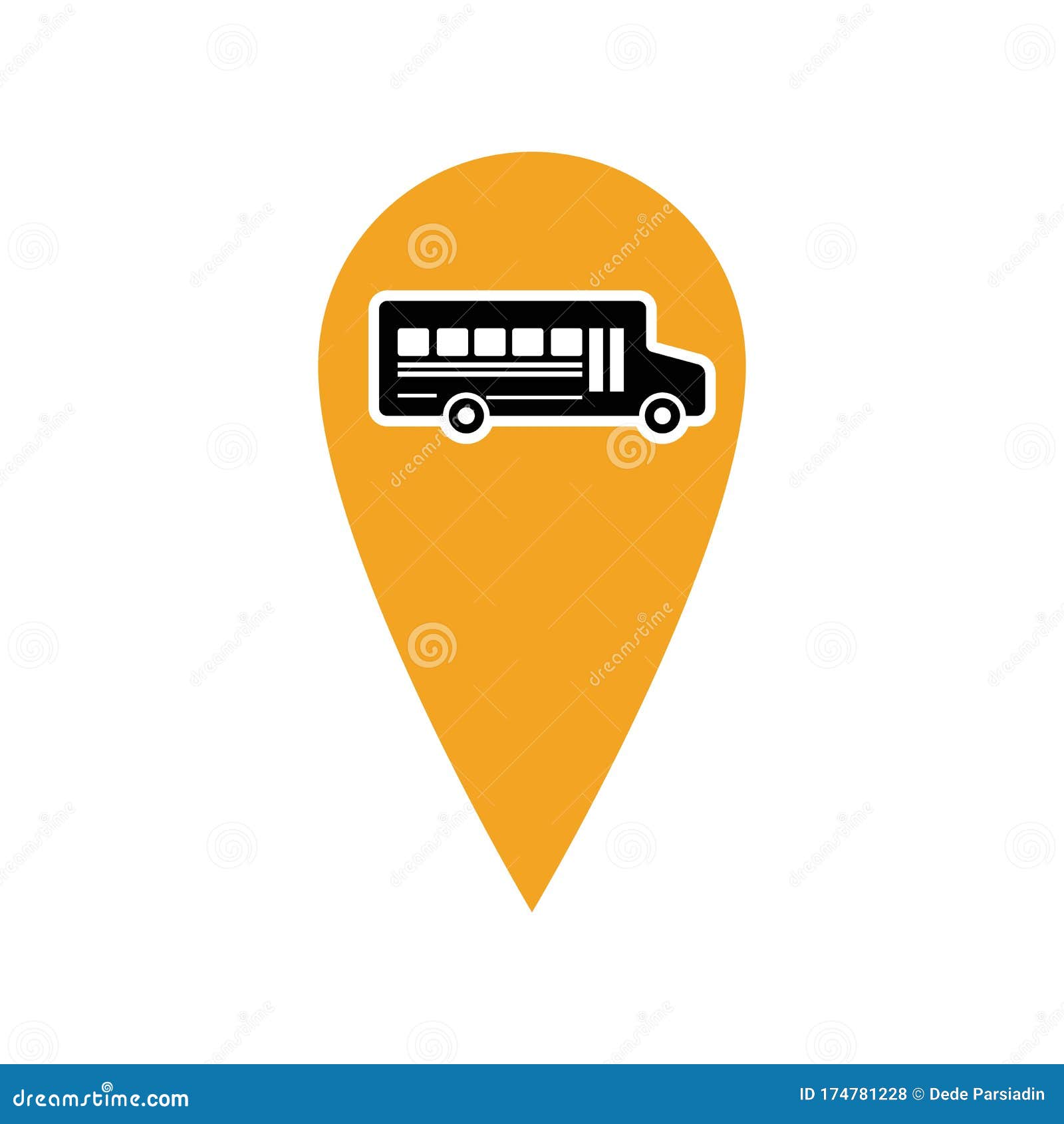 Bus Station Location Map Pointer Sign Stock Vector - Illustration of ...