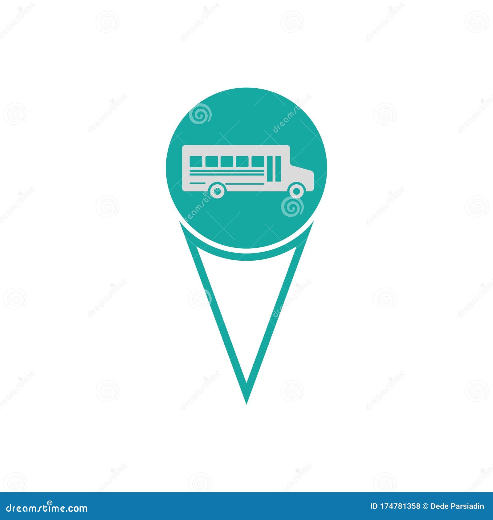 Bus Station Location Map Pointer Sign Stock Vector - Illustration of ...