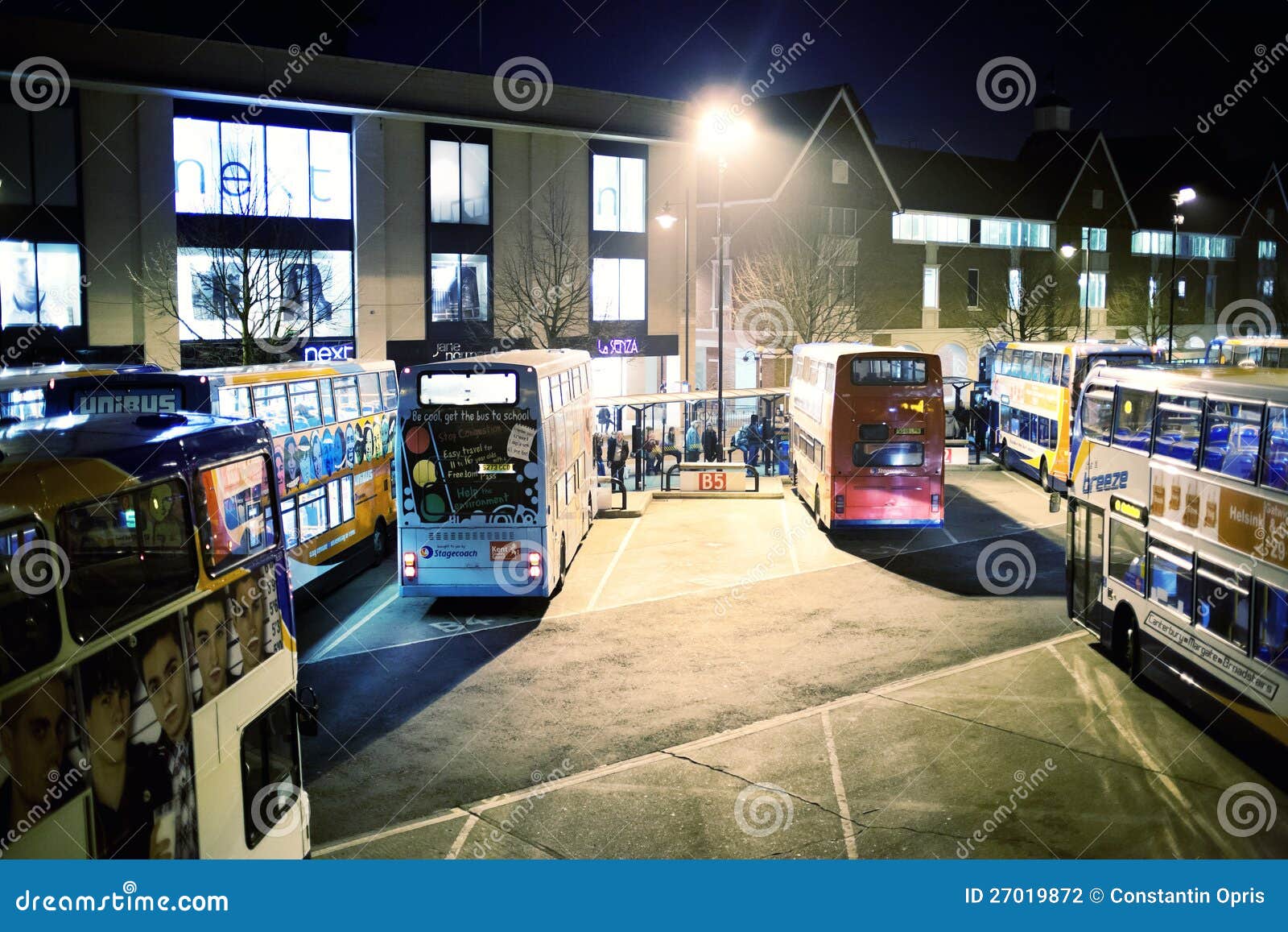Bus station at night editorial photography. Image of doubledecker ...
