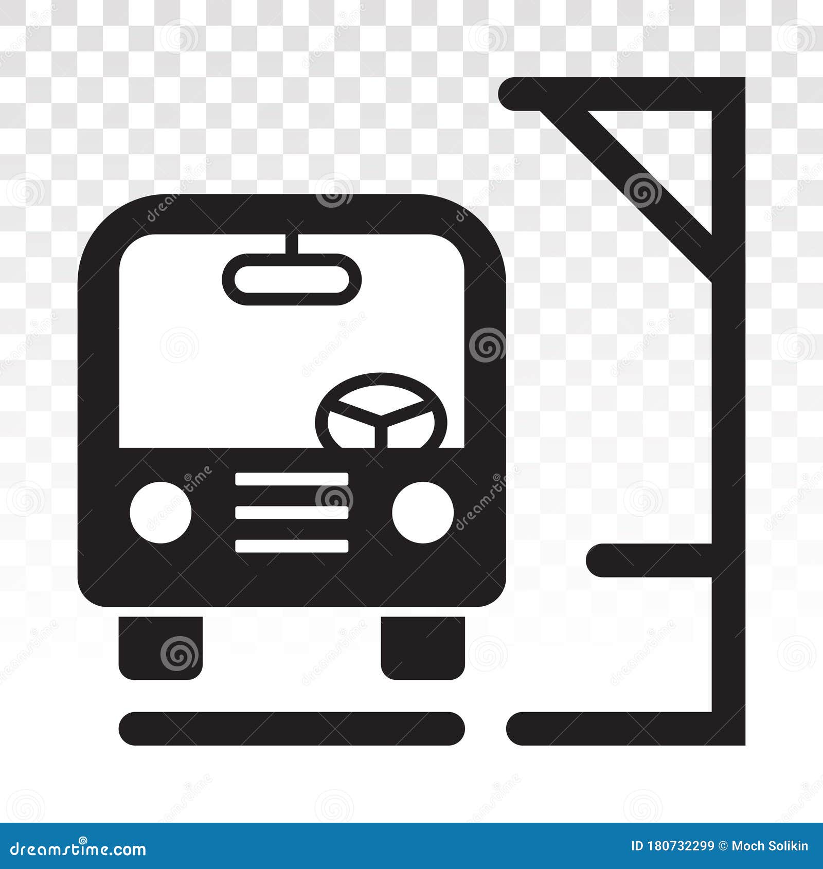 Bus Station Public Transportation Vector Flat Icon On A Transparent ...