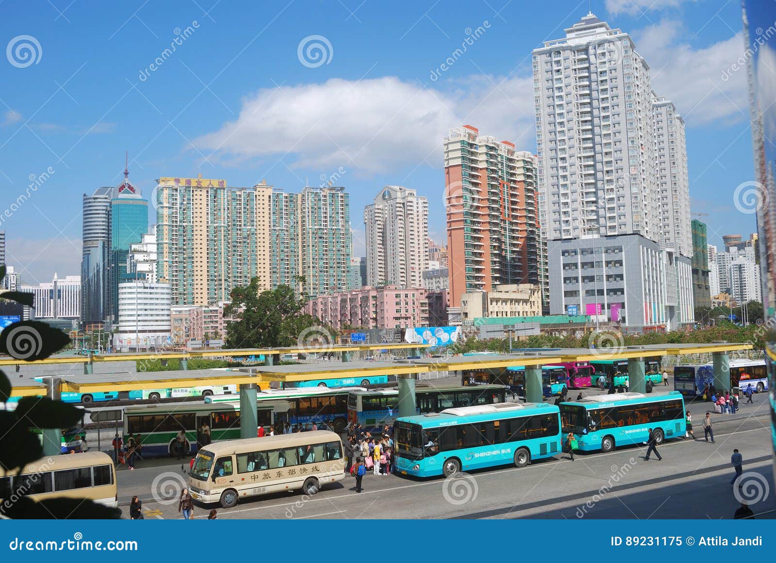 Bus Station, Shenzen, China Editorial Image - Image of cloud, passenger ...