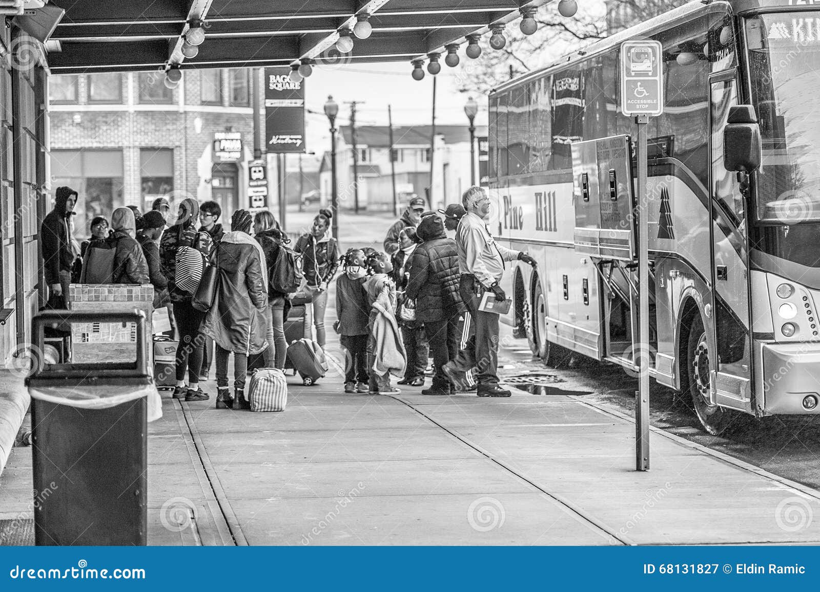 Bus station editorial photography. Image of design, line - 68131827