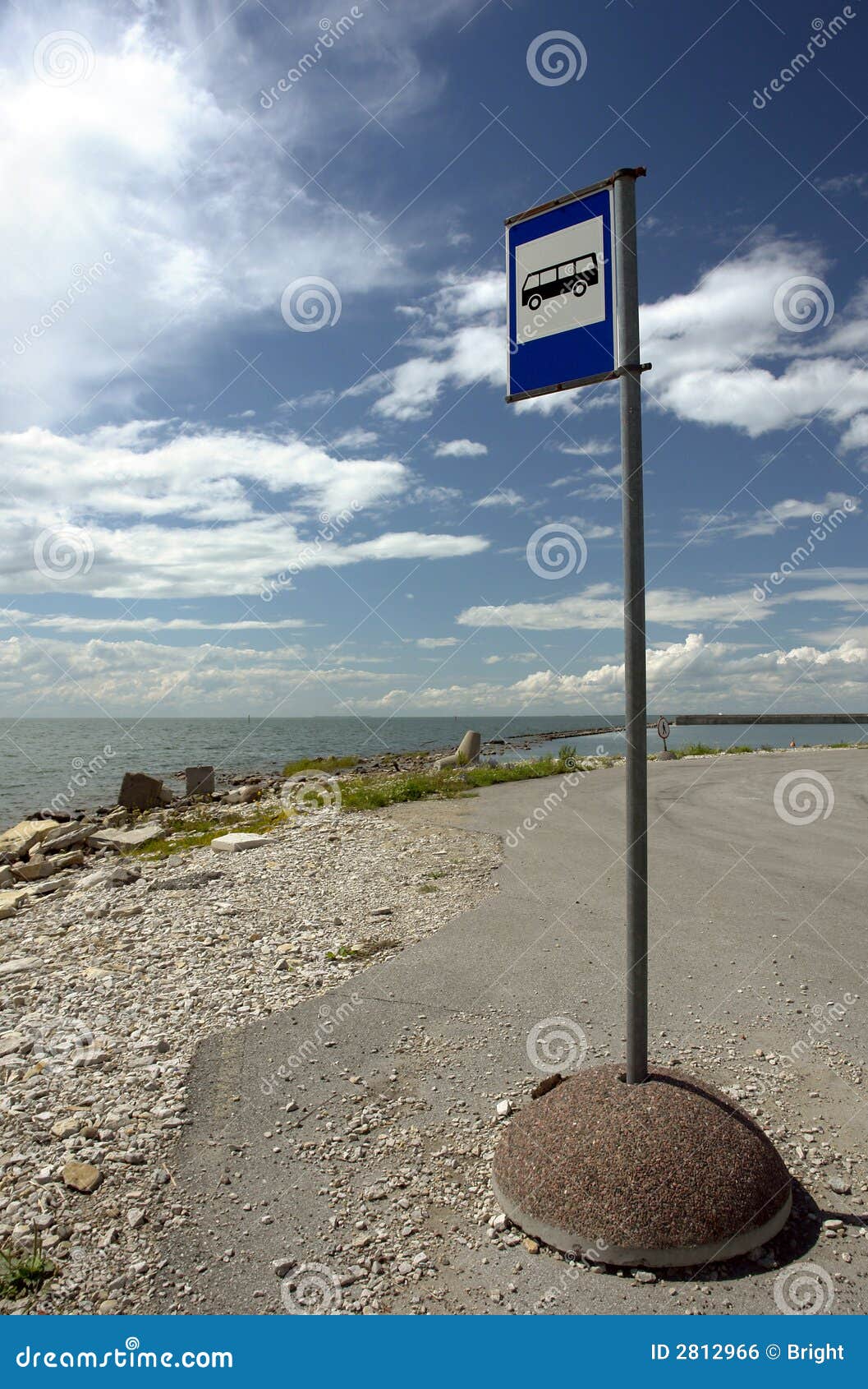 Bus stop stock photo. Image of shore, sign, beach, transportation - 2812966