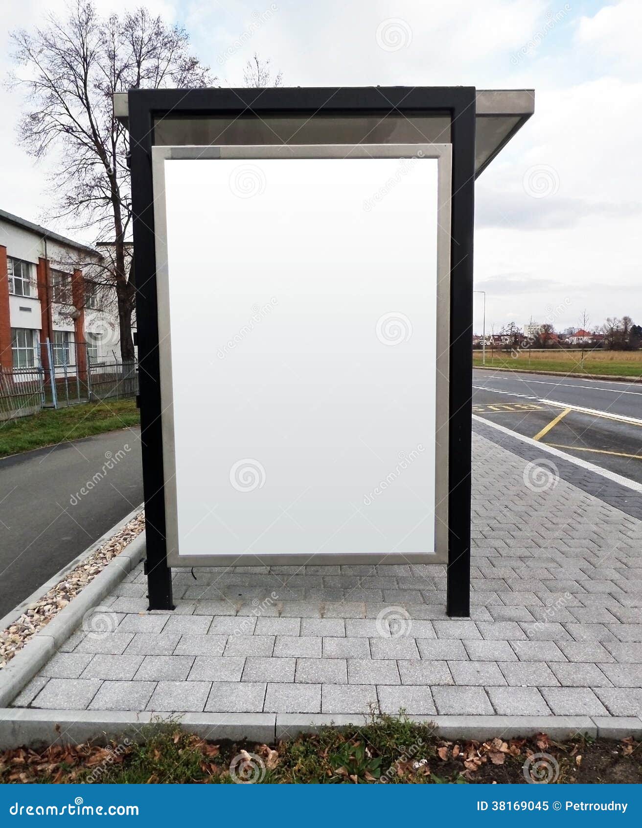 Bus Stop Advertising Billboard Stock Image - Image: 38169045