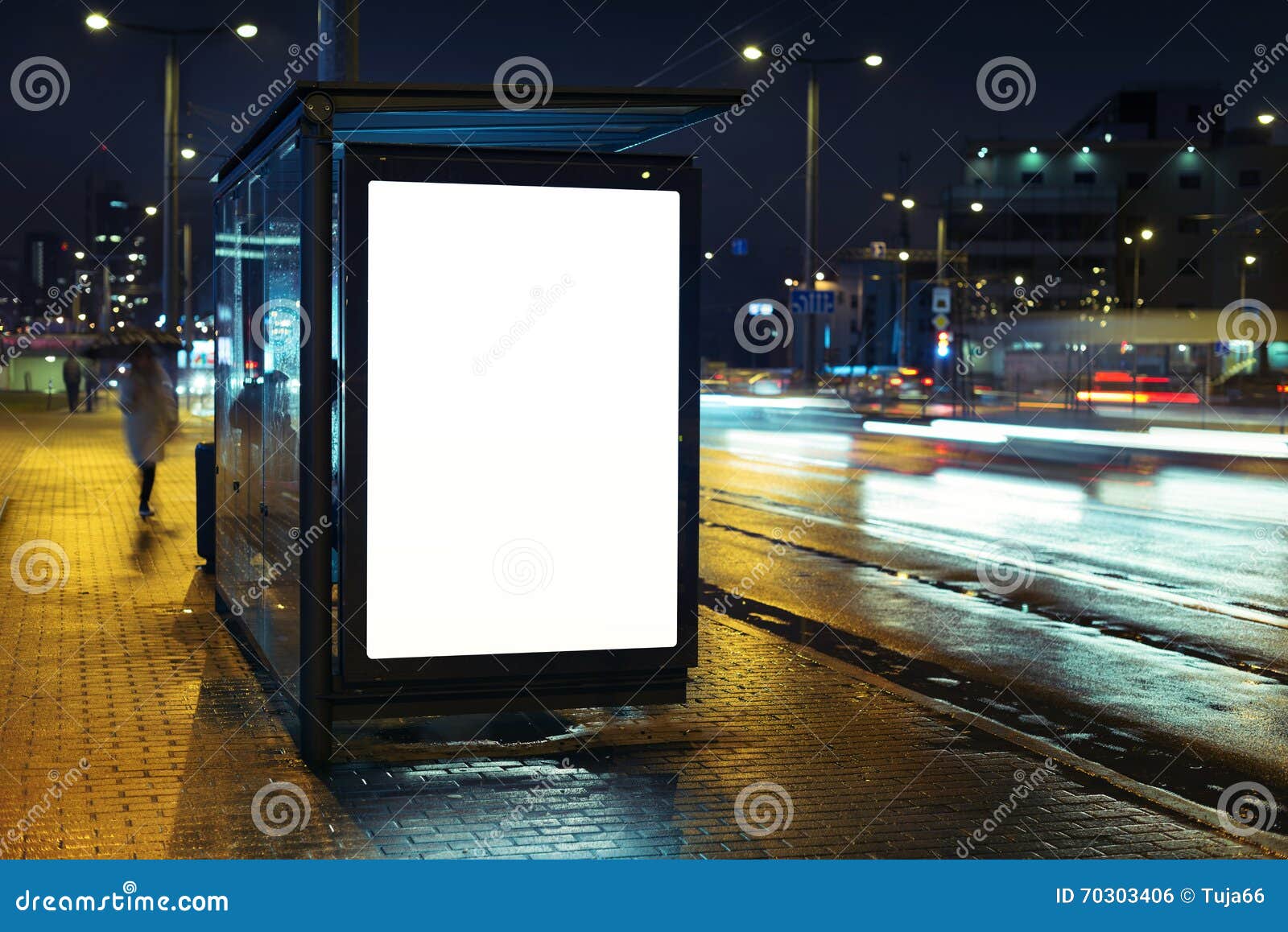 Bus Stop Advertising Billboard Stock Photo - Image of commercial ...