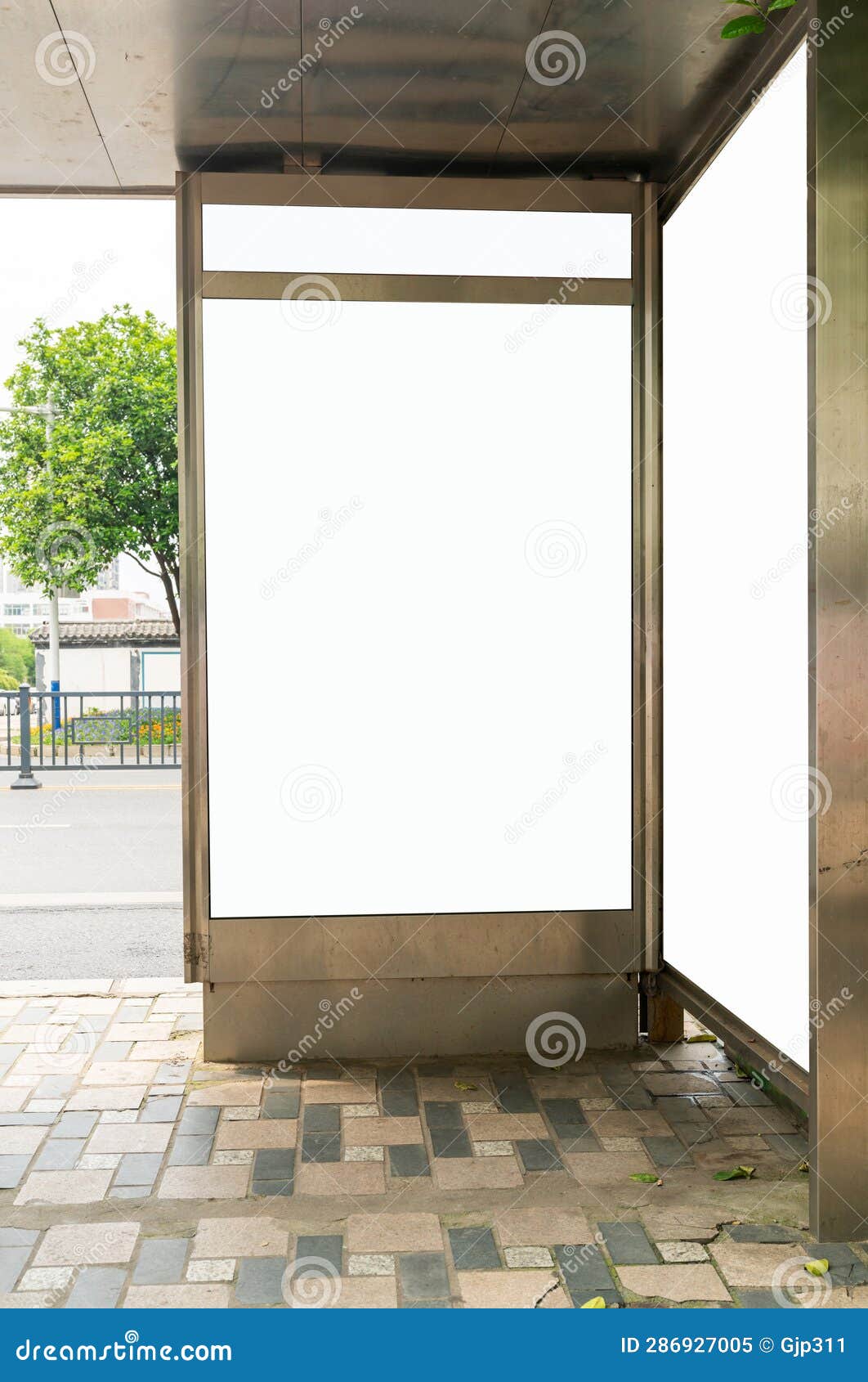 Bus stop billboard stock image. Image of empty, board - 286927005