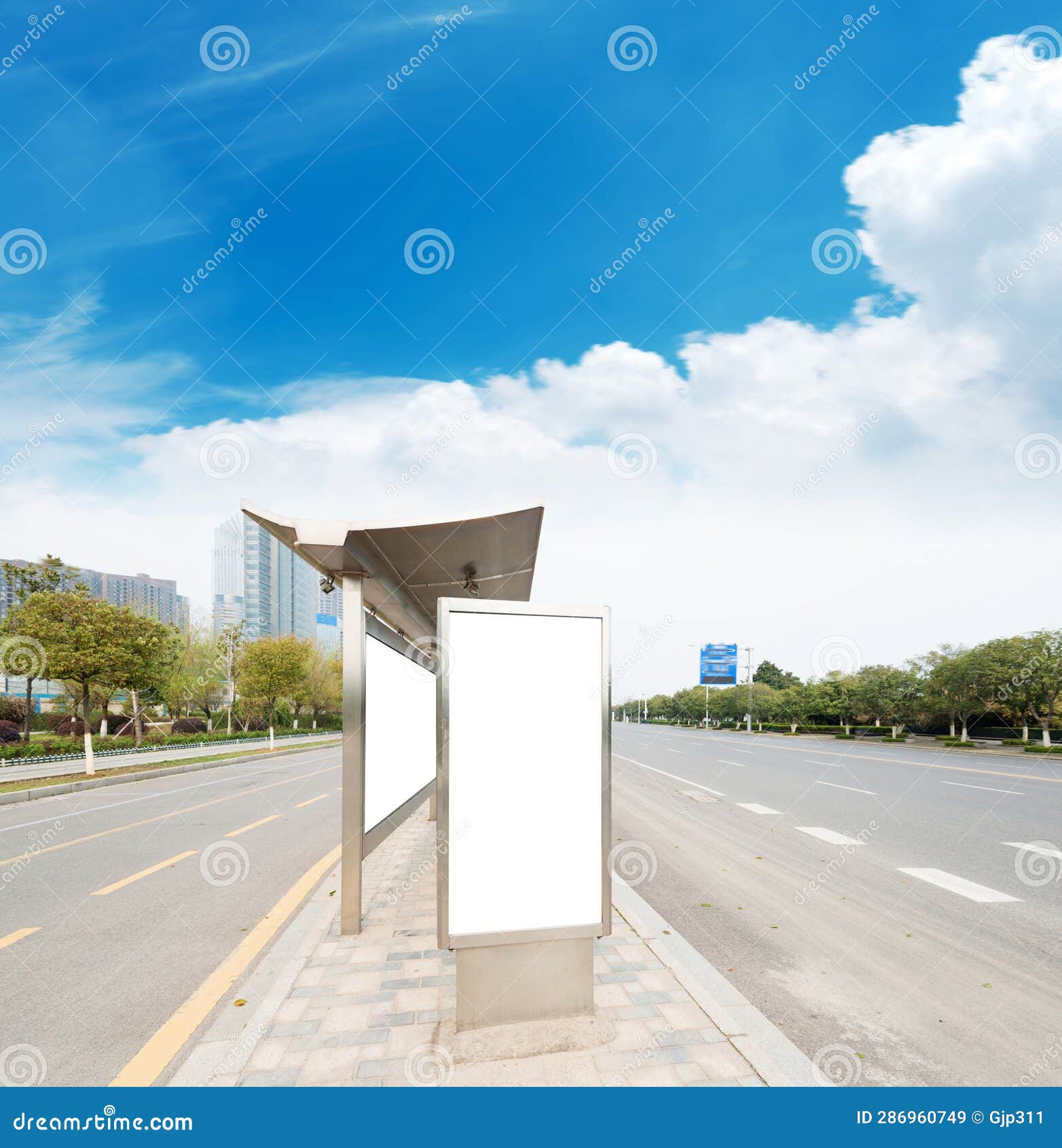 Bus stop billboard stock image. Image of baiyun, foliage - 286960749