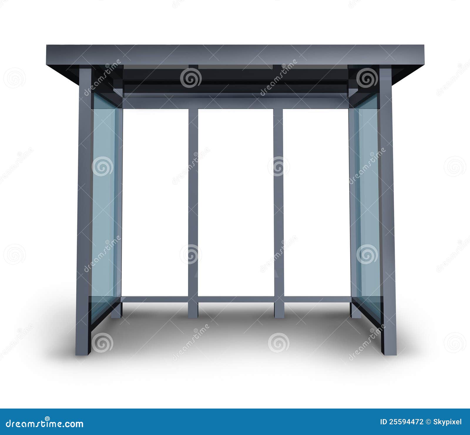 Bus Stop Billboard Front View Stock Illustration - Illustration of ...