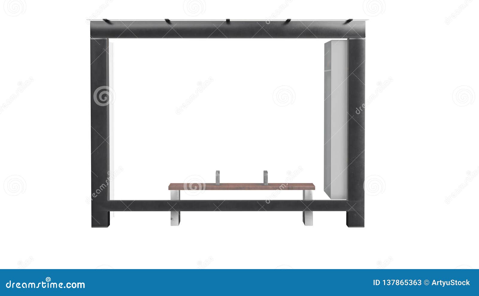 Bus Stop Billboard, Front View Stock Illustration - Illustration of ...