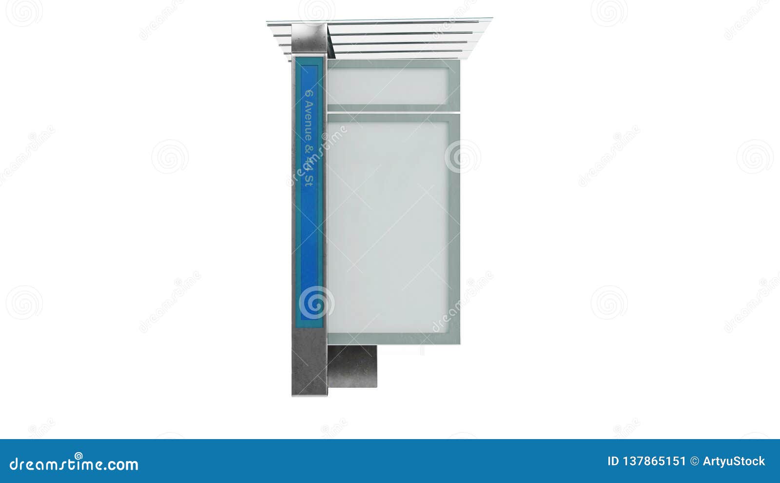 Bus Stop Billboard, Side View Stock Illustration - Illustration of ...