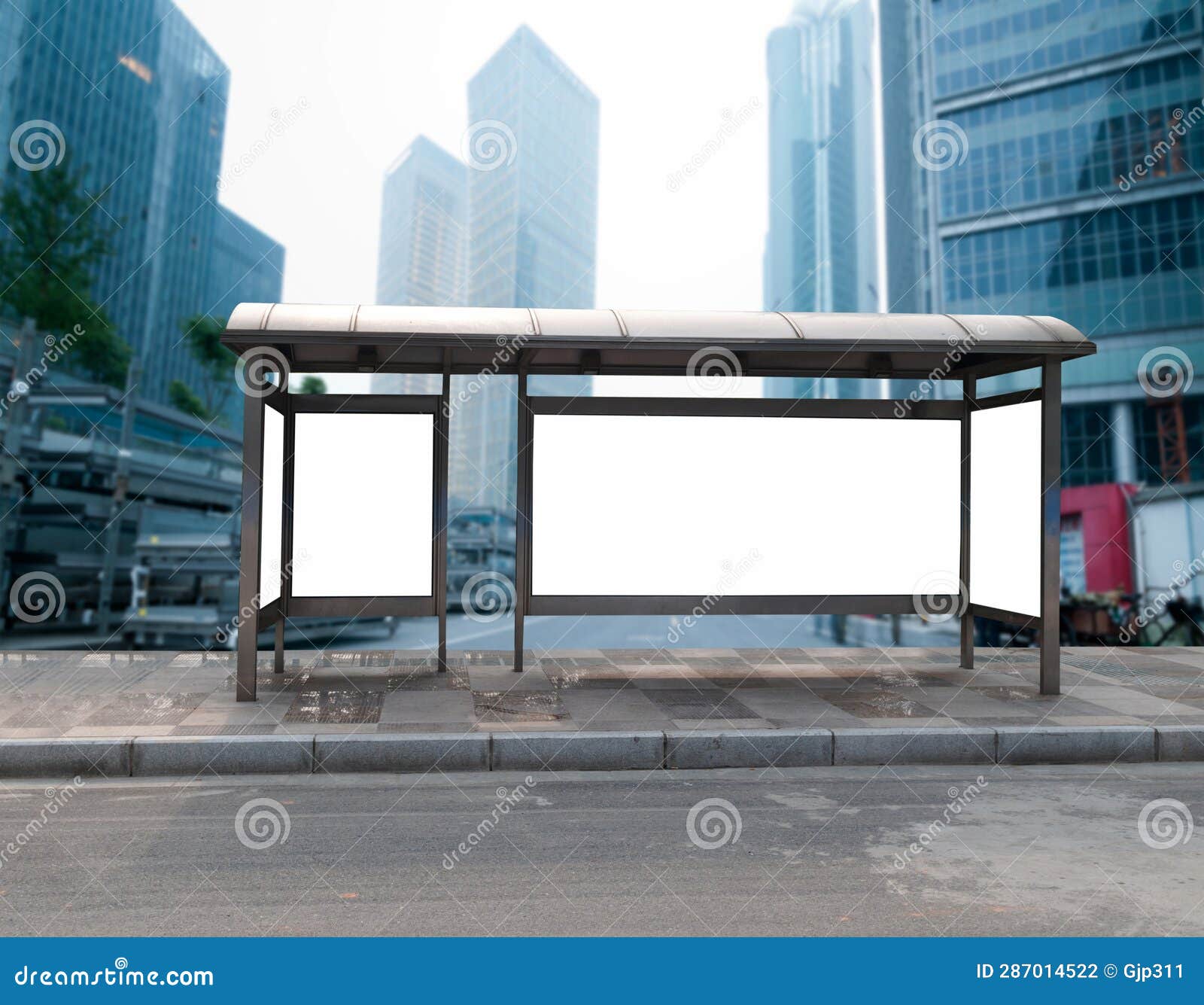 Bus stop billboard stock photo. Image of foliage, green - 287014522