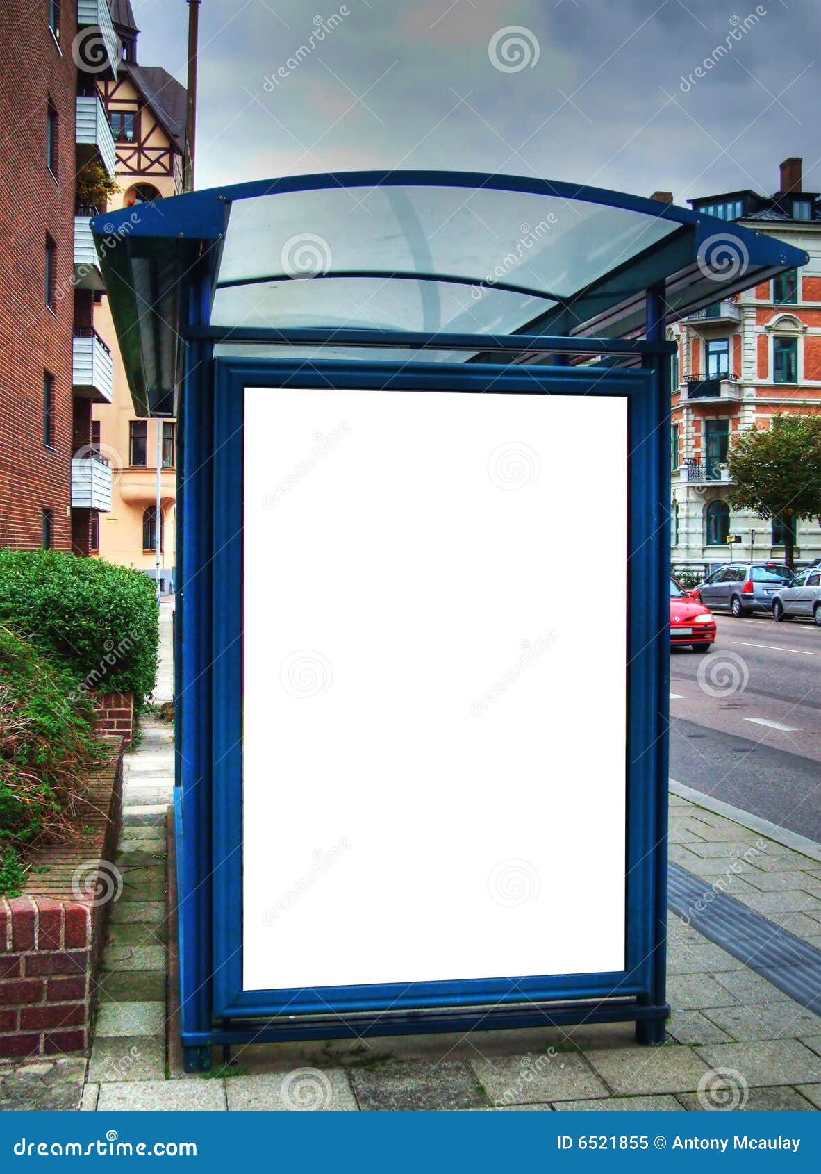 Bus Stop with Blank Bilboard HDR 02 Stock Image - Image of alone, bold ...