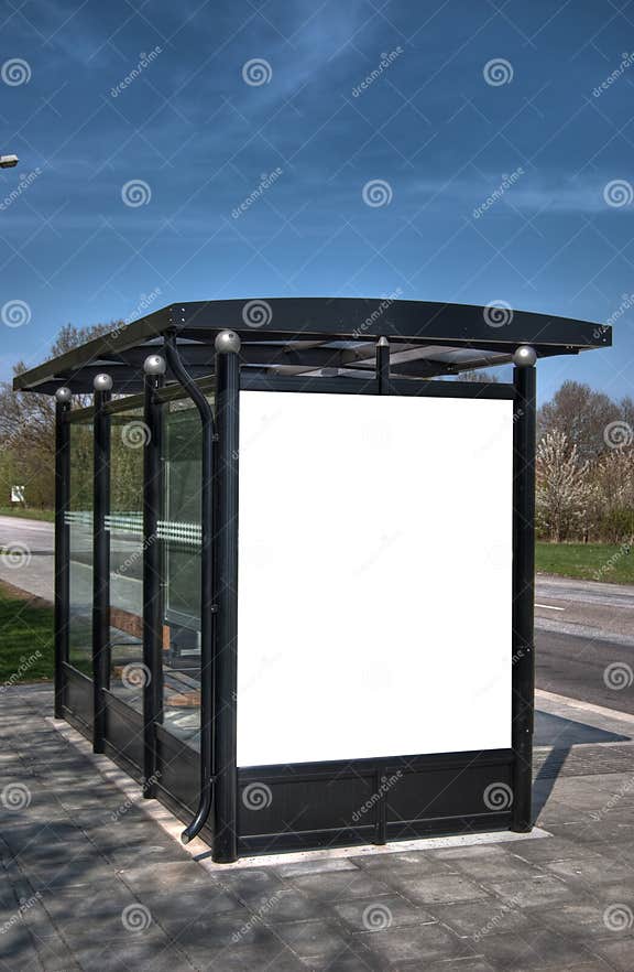 Bus Stop with Blank Bilboard HDR 06 Stock Photo - Image of attract ...