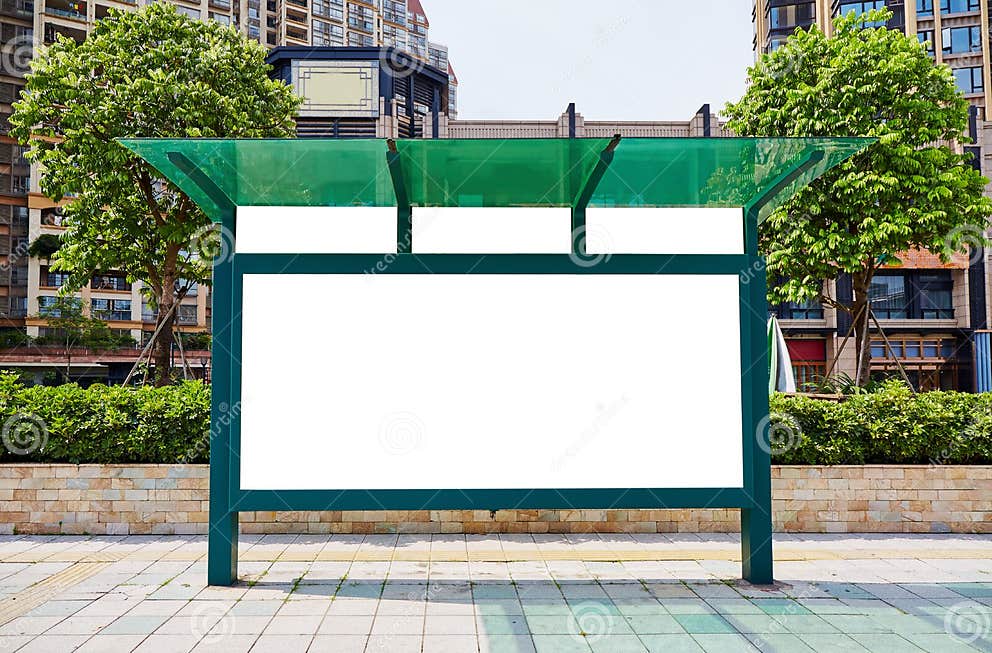 Bus stop blank billboard stock photo. Image of transportation - 57518720