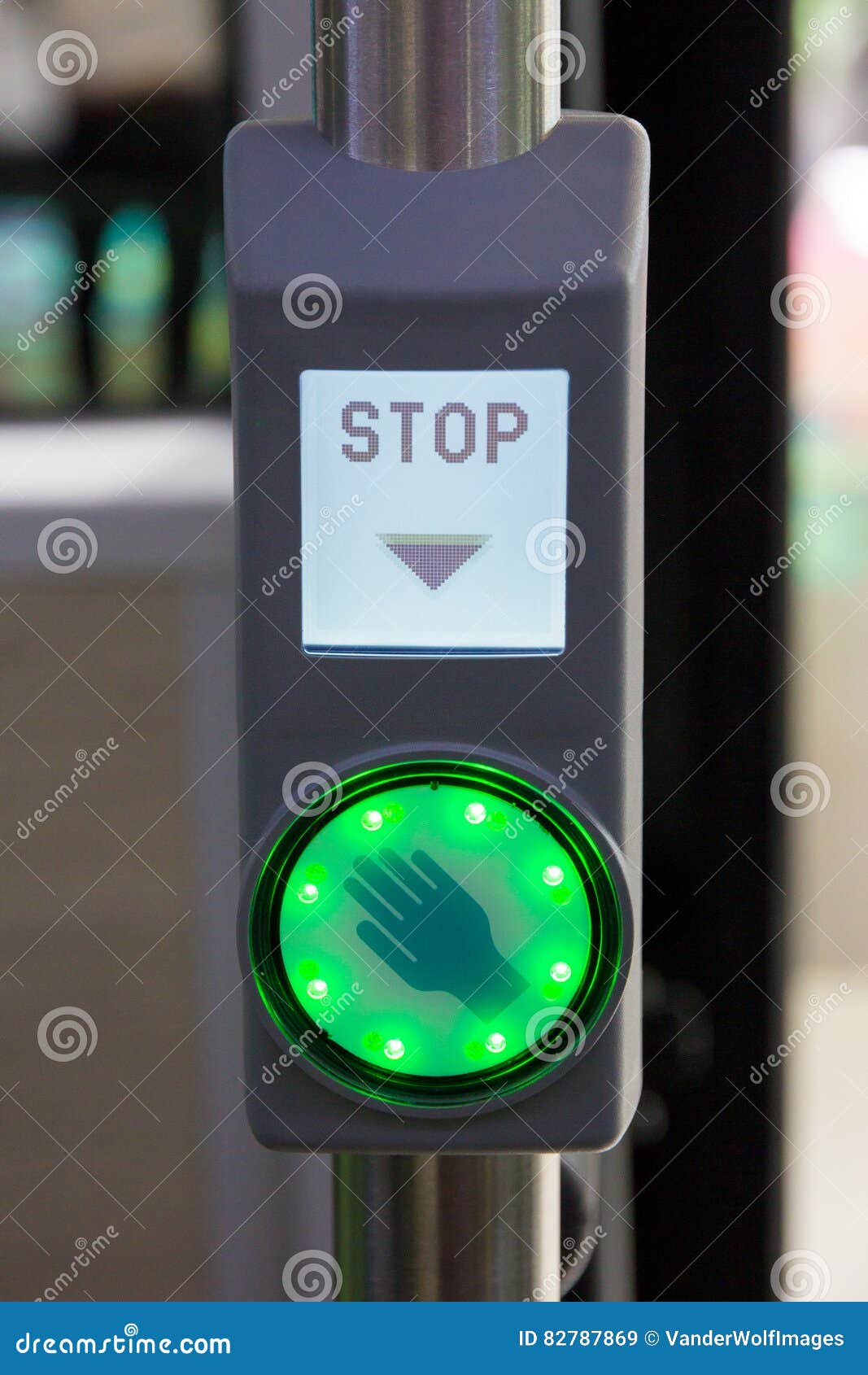 Bus stop button stock image. Image of stop, green, sign - 82787869