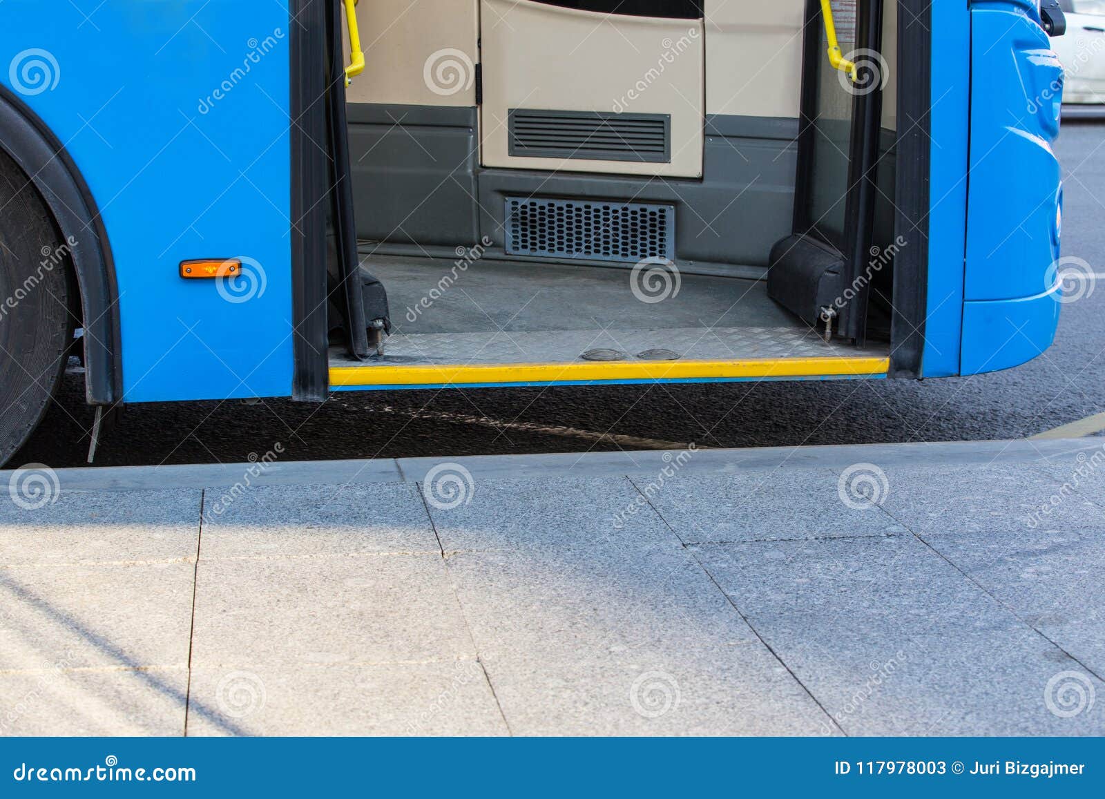 Bus at the Bus Stop in the City Center Stock Image - Image of signal ...
