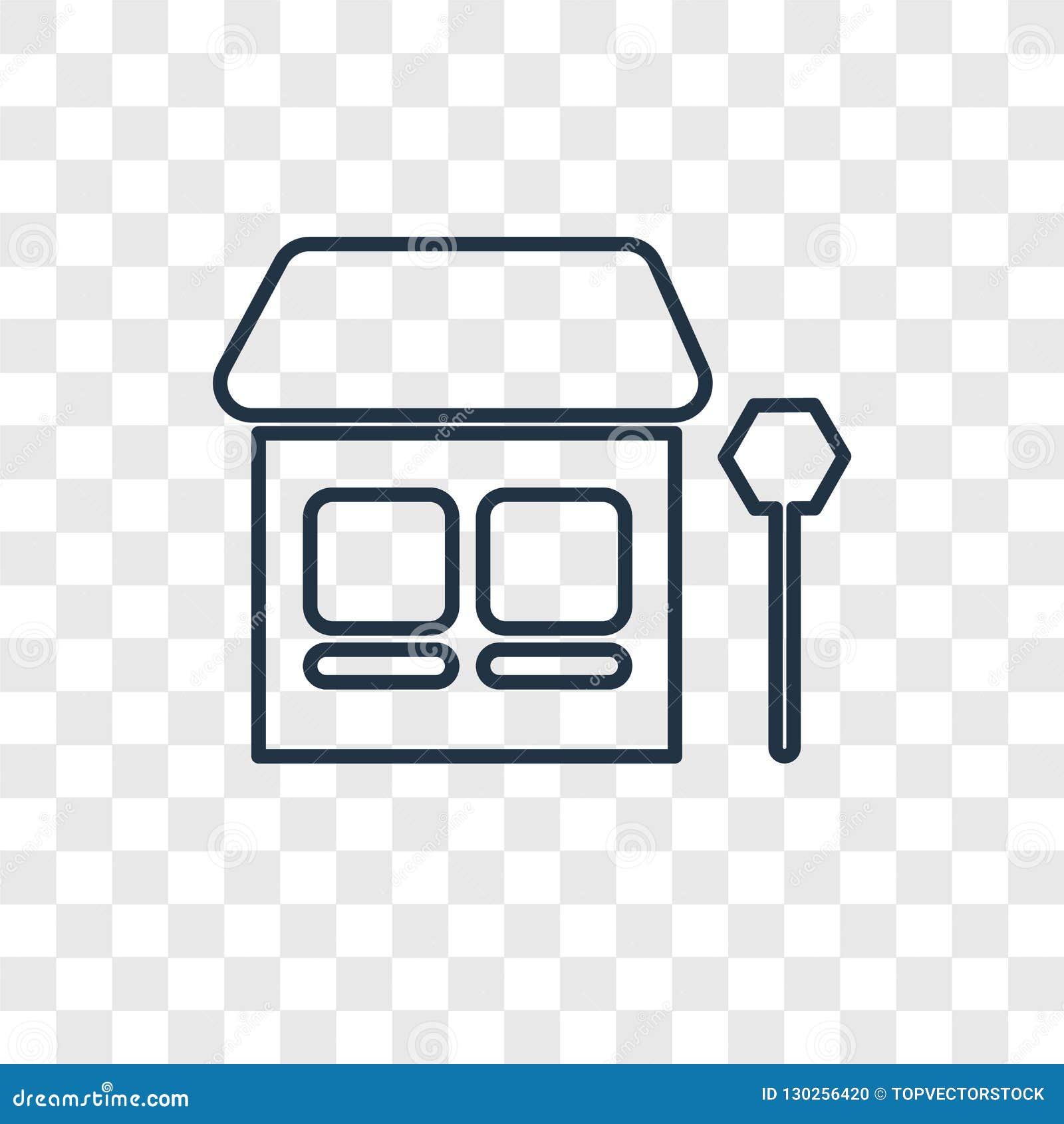 Bus Stop Concept Vector Linear Icon Isolated on Transparent Back Stock ...