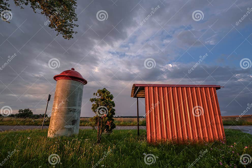 BUS STOP in the COUNTRYSIDE Stock Photo - Image of architecture, stop ...