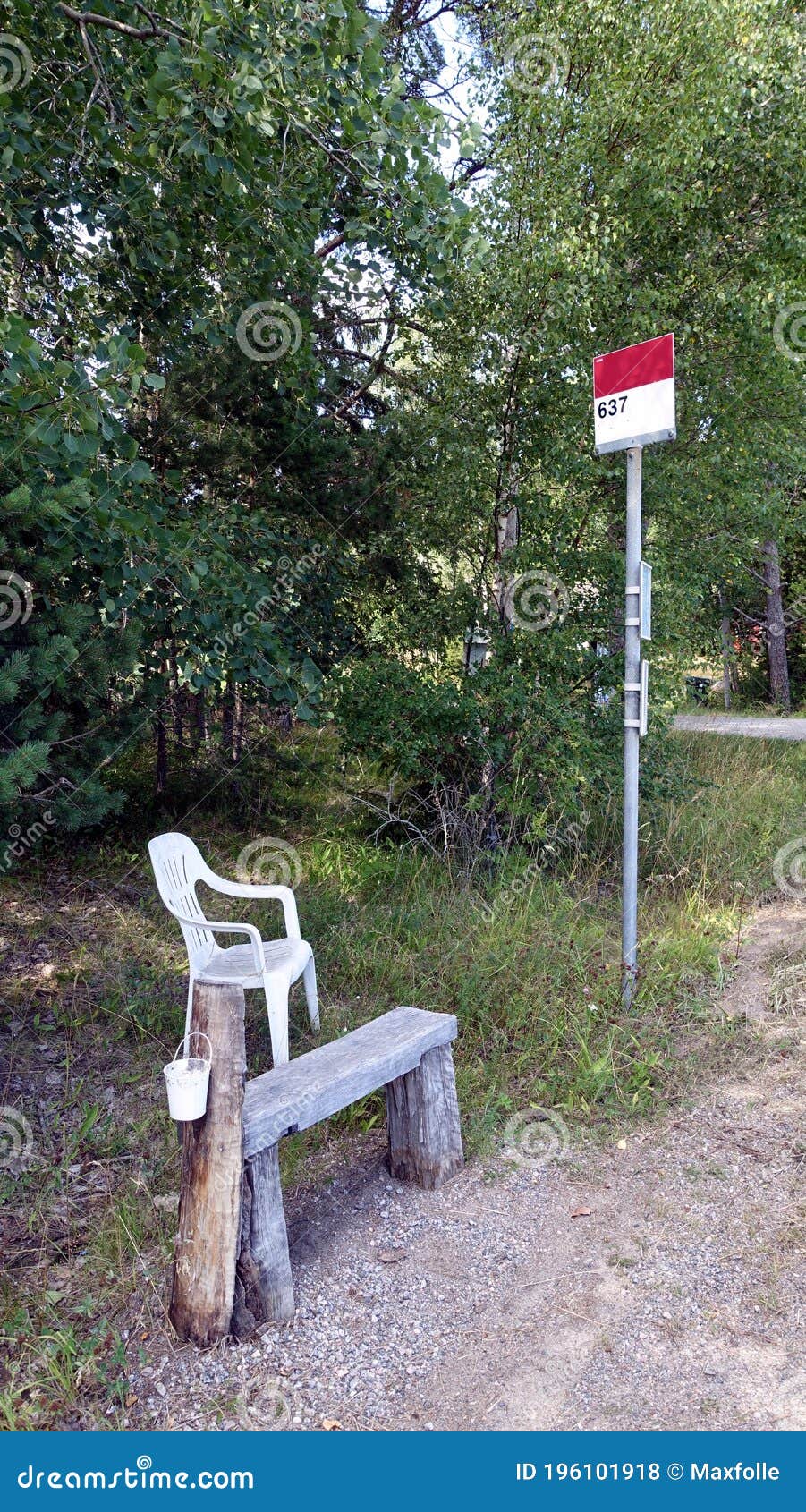 A Bus Stop in the Countryside in Scandinavia Stock Photo - Image of ...