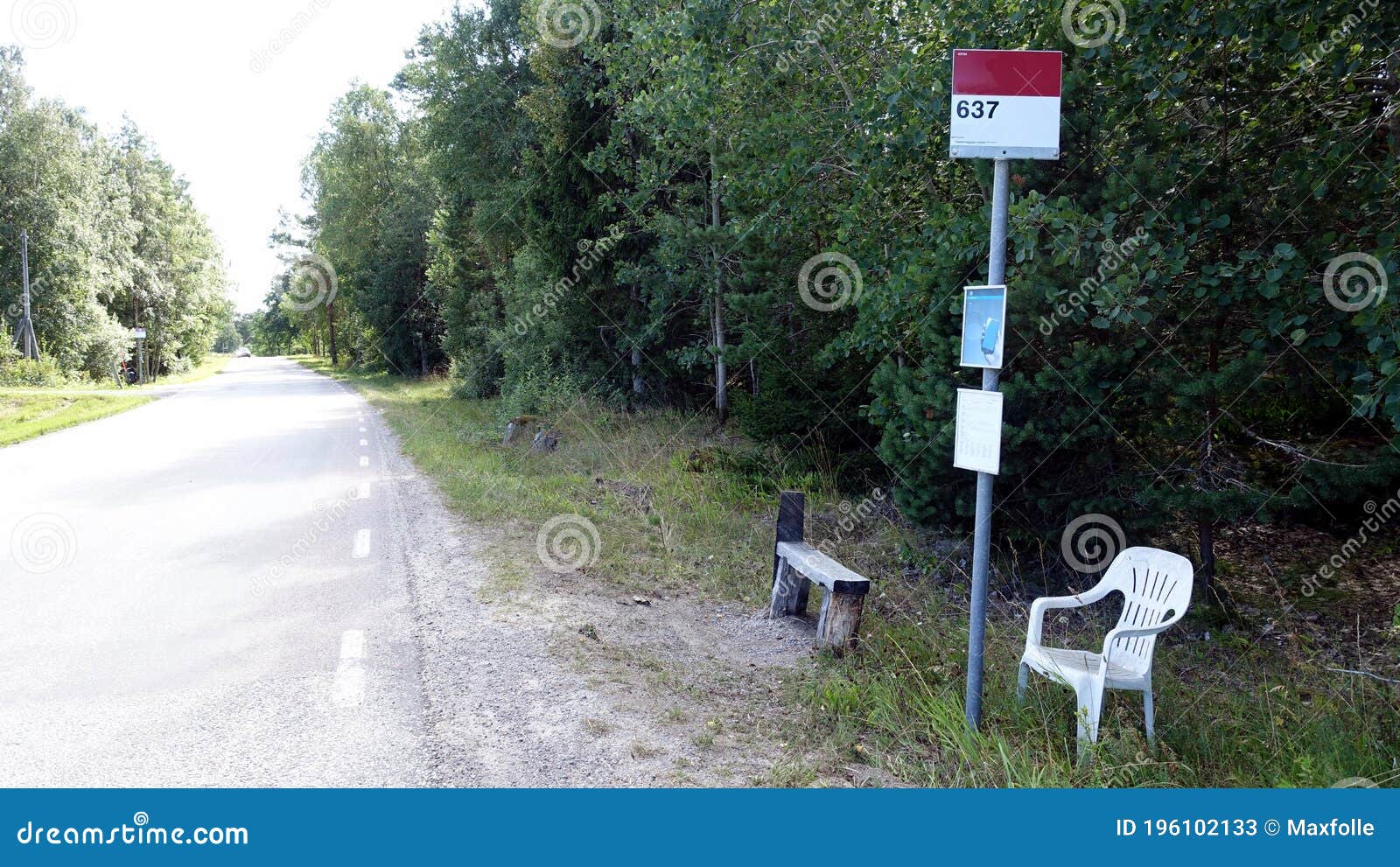 A Bus Stop in the Countryside in Scandinavia Stock Image - Image of ...