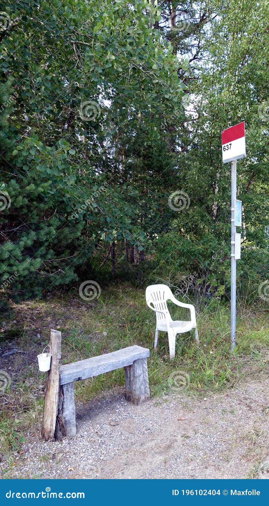 A Bus Stop in the Countryside in Scandinavia Stock Photo - Image of ...
