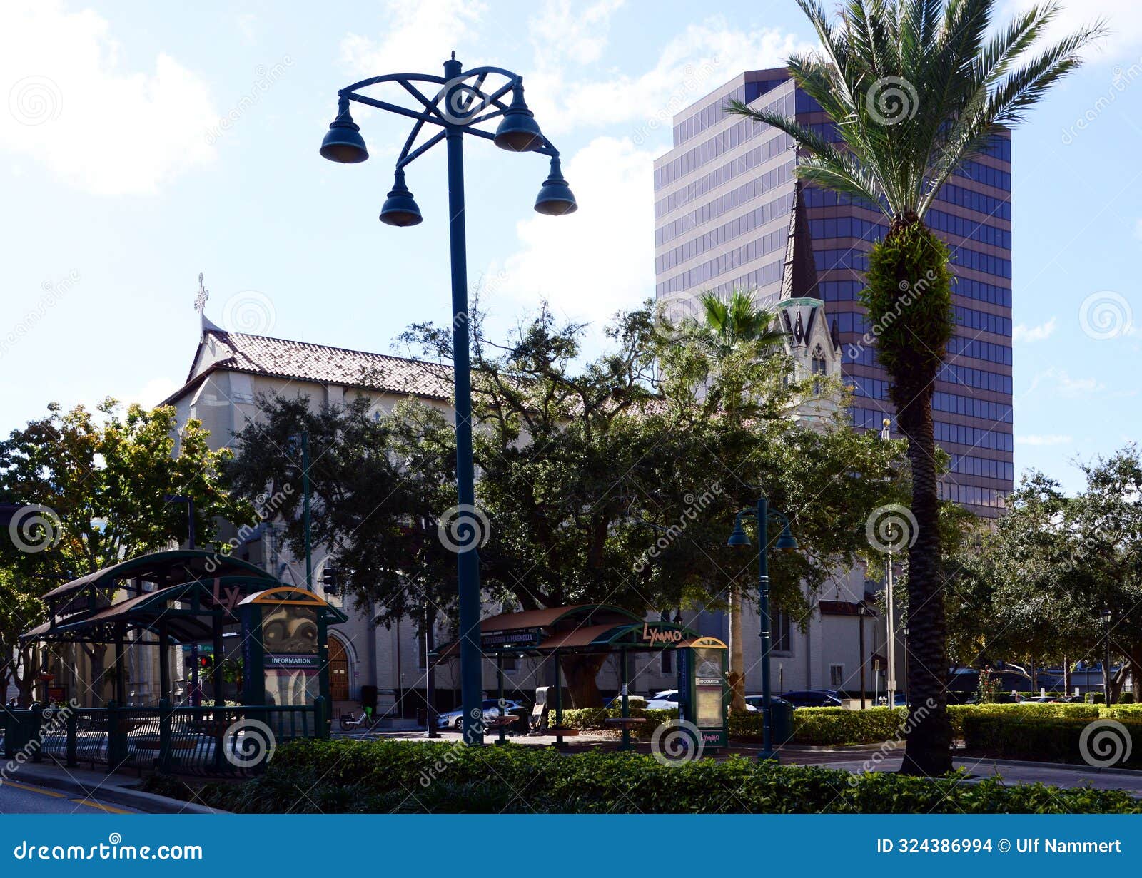 Bus Stop in Downtown Orlando, Florida Stock Photo - Image of orland ...