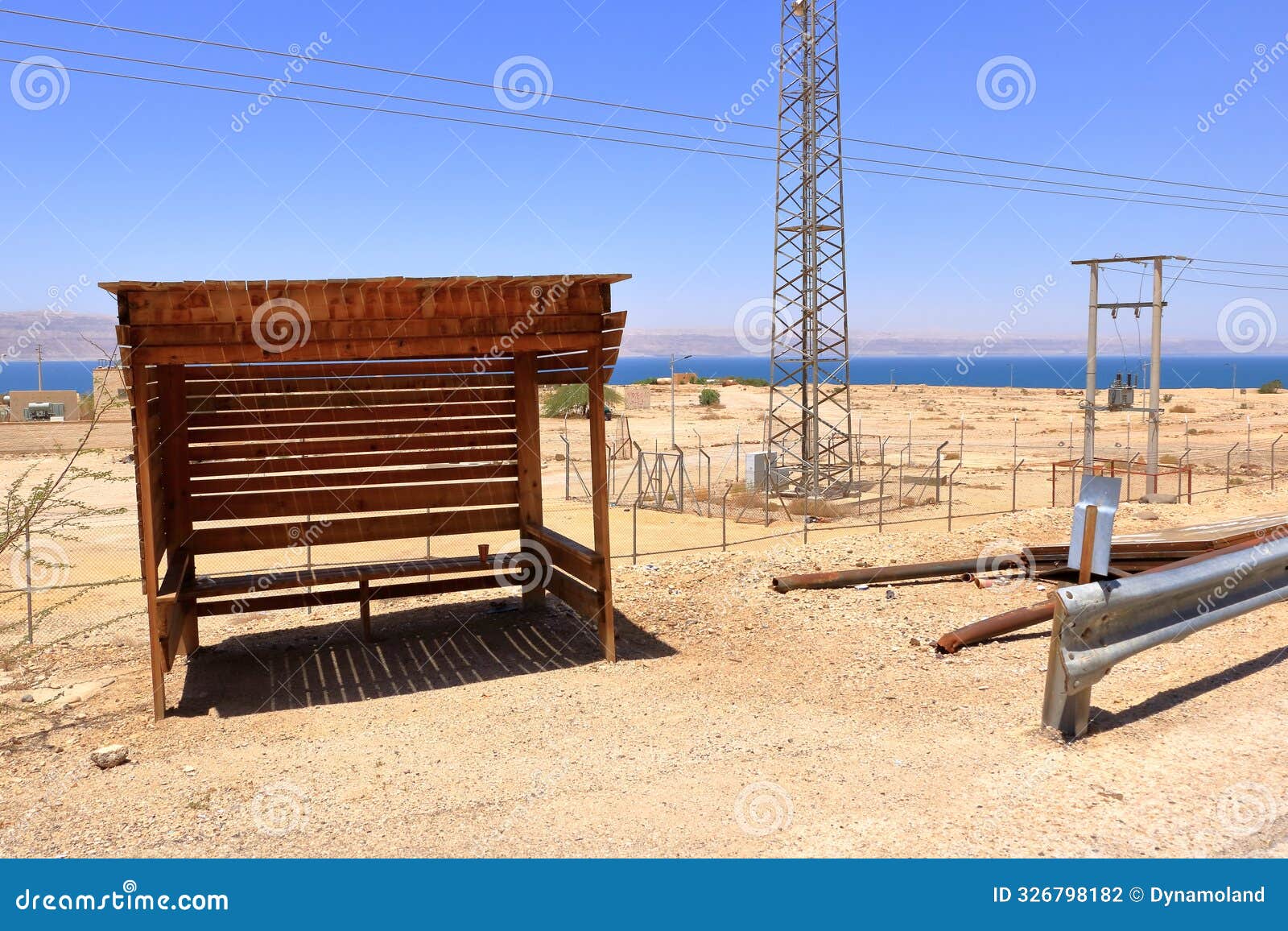 Bus Stop on a Dusty Road in Jordan Editorial Photography - Image of ...