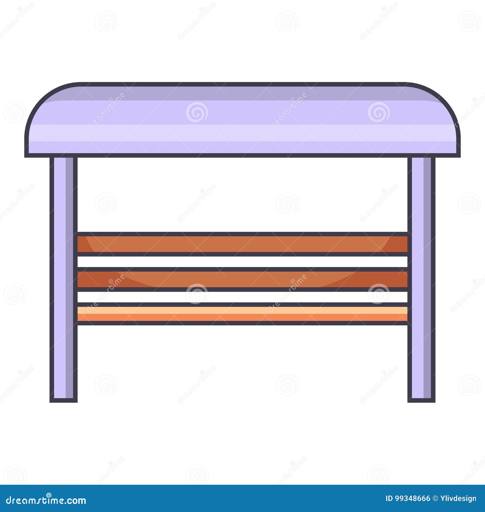 Bus Stop Icon, Cartoon Style Stock Vector - Illustration of roadside ...