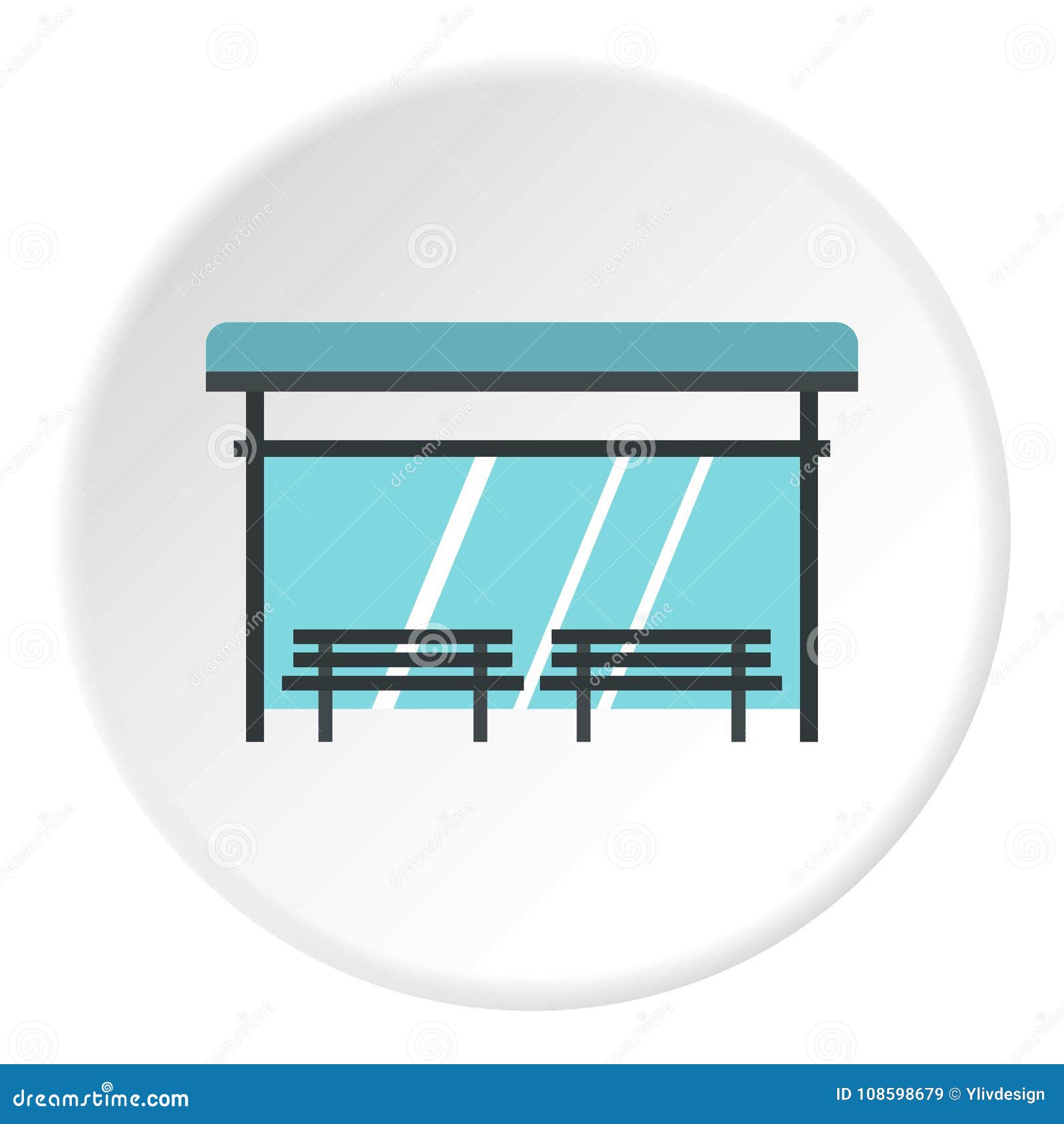 Bus stop icon circle stock vector. Illustration of icon - 108598679