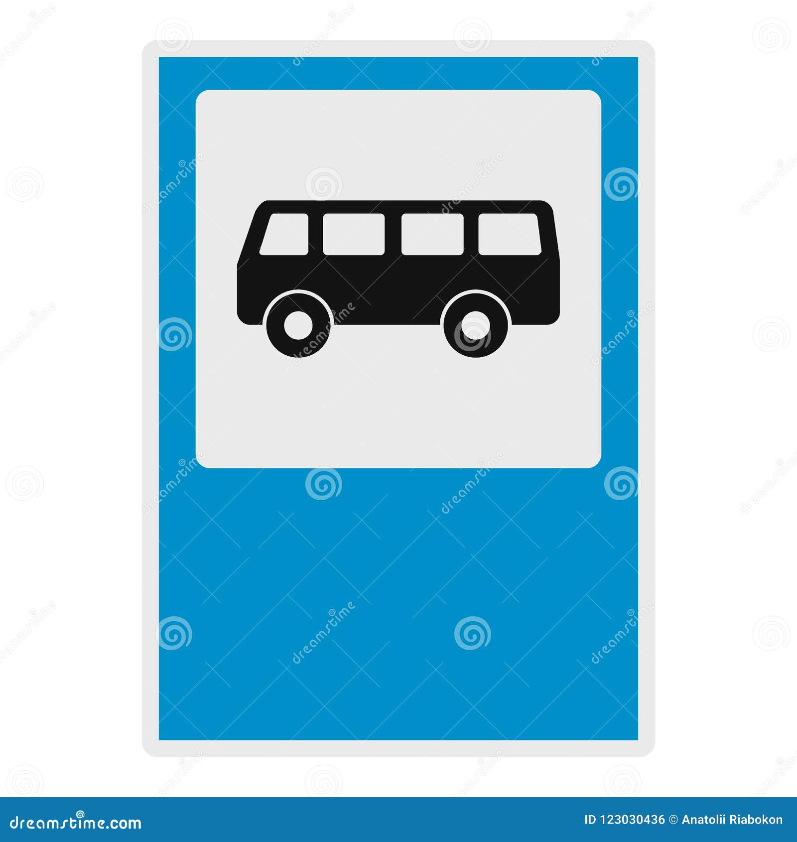 Bus stop icon, flat style. stock illustration. Illustration of blue ...