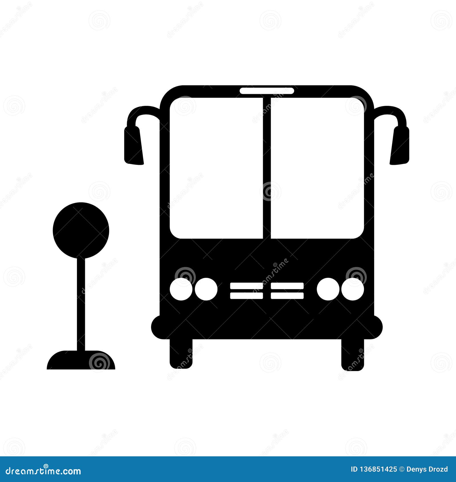 Bus Stop Icon, Bus Station Vector Illustration Icon. Stock Vector ...