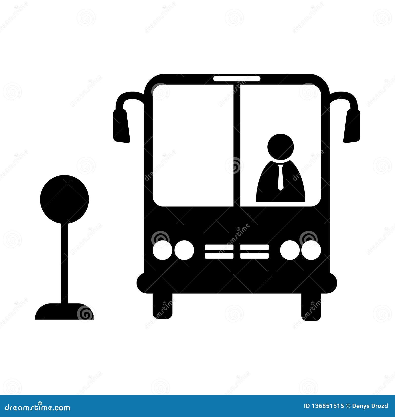 Bus Stop Icon, Bus Station Vector Illustration Icon. Stock Vector ...