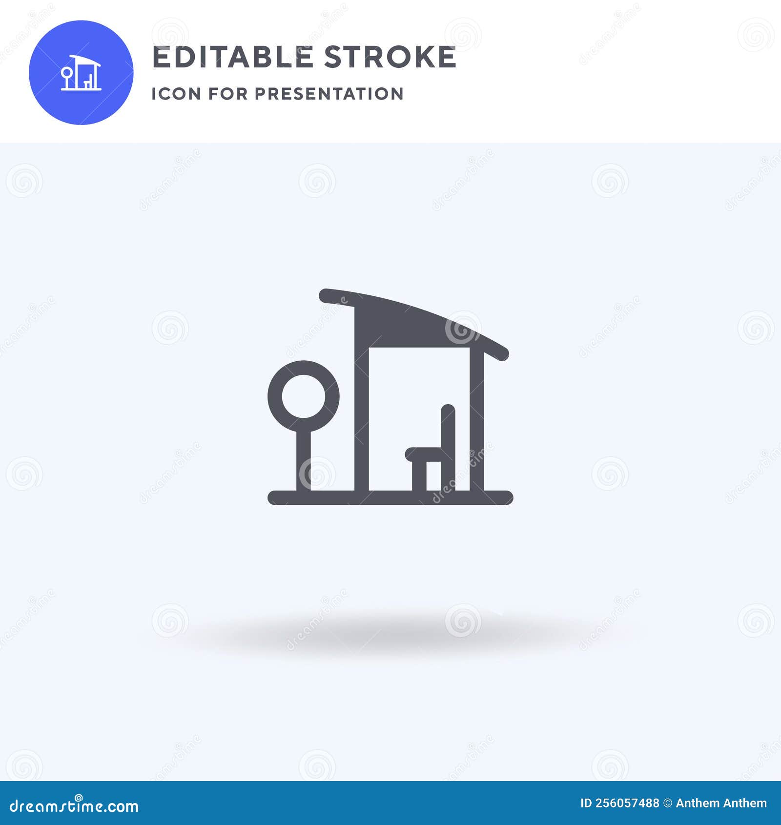 Bus Stop Icon Vector, Filled Flat Sign, Solid Pictogram Isolated on ...