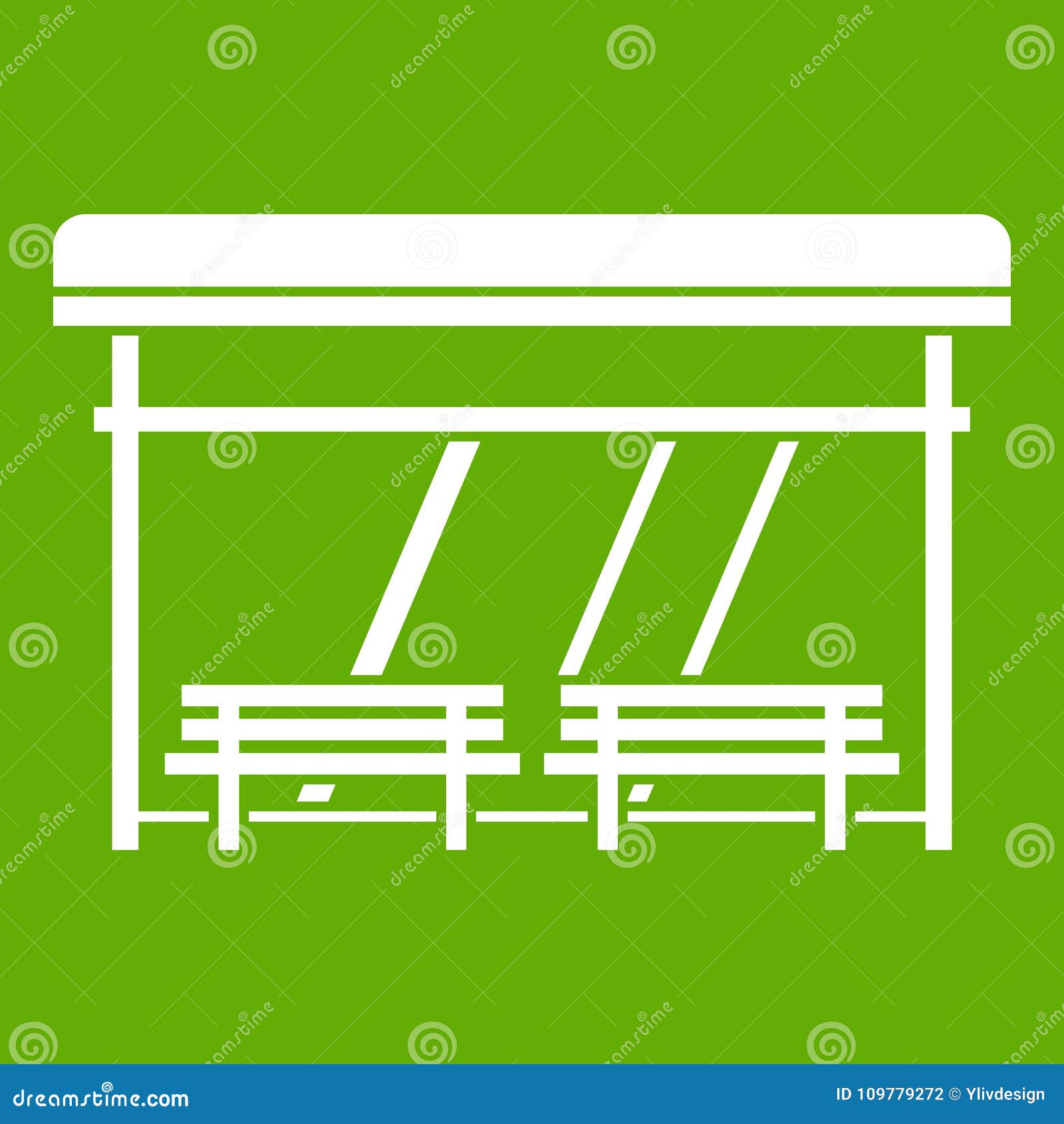 Bus stop icon green stock vector. Illustration of panel - 109779272