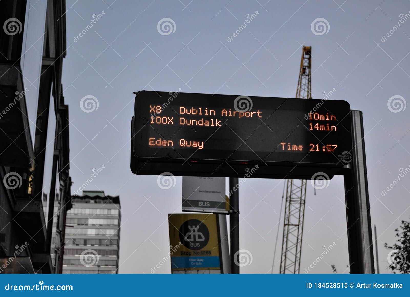 Bus Stop Information in Dublin Ireland Editorial Image - Image of ...